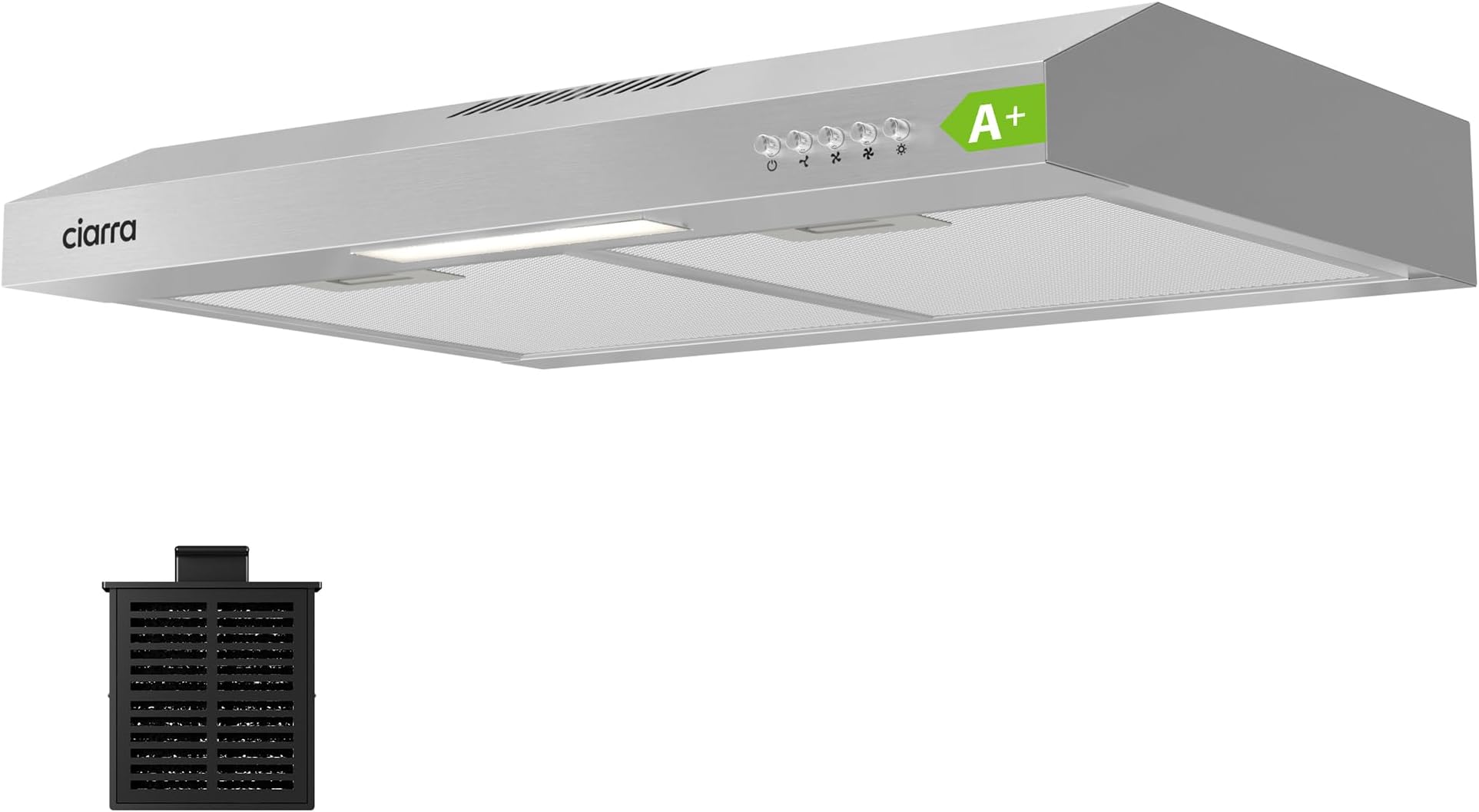 CIARRA AWS6903D 60cm Visor Cooker Hood A+ Energy Efficient Wall Mounted ...