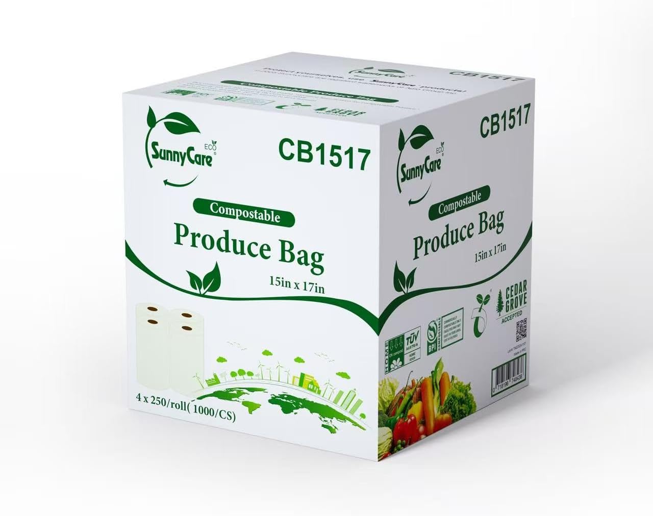 Amazon.com: SunnyCare Compostable Produce Bags, Biodegradable Food ...