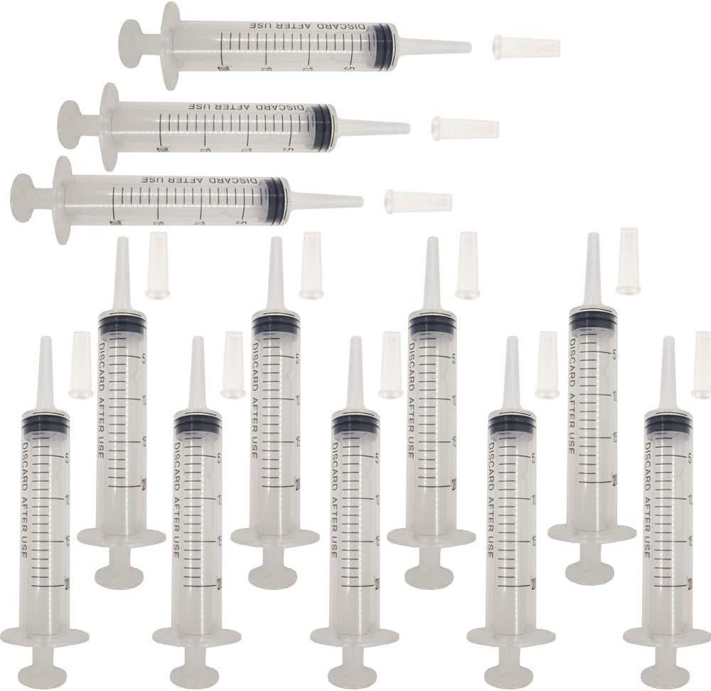 Amazon.com: 20ml Plastic Syringe with Cap, Syringes without Needle for ...