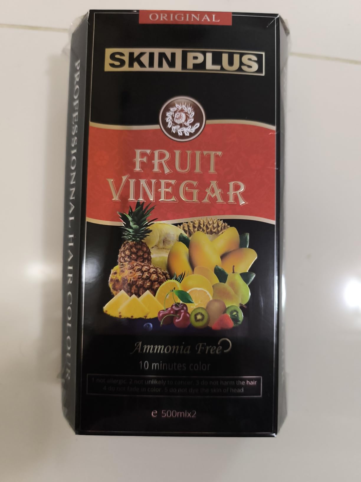 SKINPLUS Fruit Vinegar Black Gel Color Professions Hair Colour, 500mlx2 ...