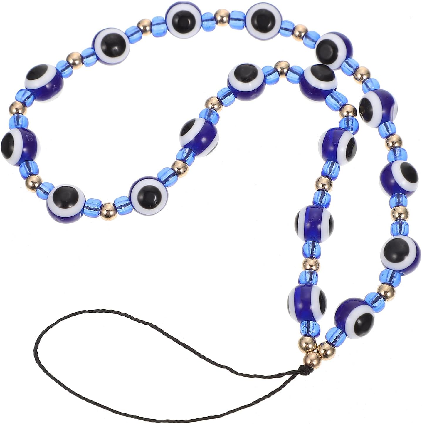 Amazon.com: Beaded Phone Charm, Evil Eye Beaded Lanyard Wrist Strap ...