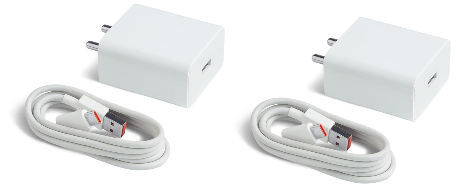 Mi 33W SonicCharge 2.0 USB Charger for Cellular Phones, White (Pack of ...