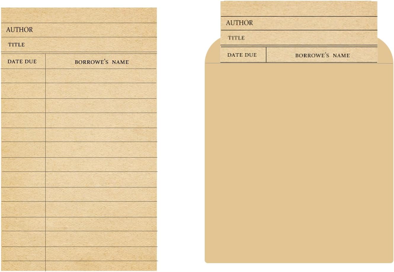 Amazon.com : Library Card Pocket with Envelopes 80 Pack Self Adhesive ...