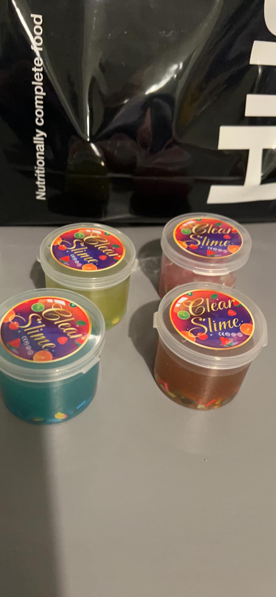 Crunchy Slime 4 Pack, Clear Slime Kit with Coffee, Banana, Rainbow ...