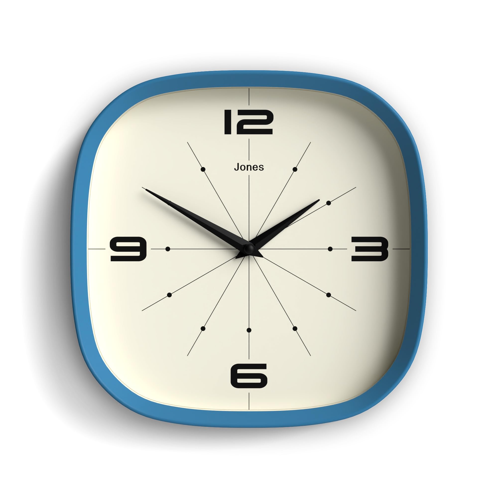 Amazon.com: JONES CLOCKS® Pulsar Wall Clock | Retro Rounded Square ...