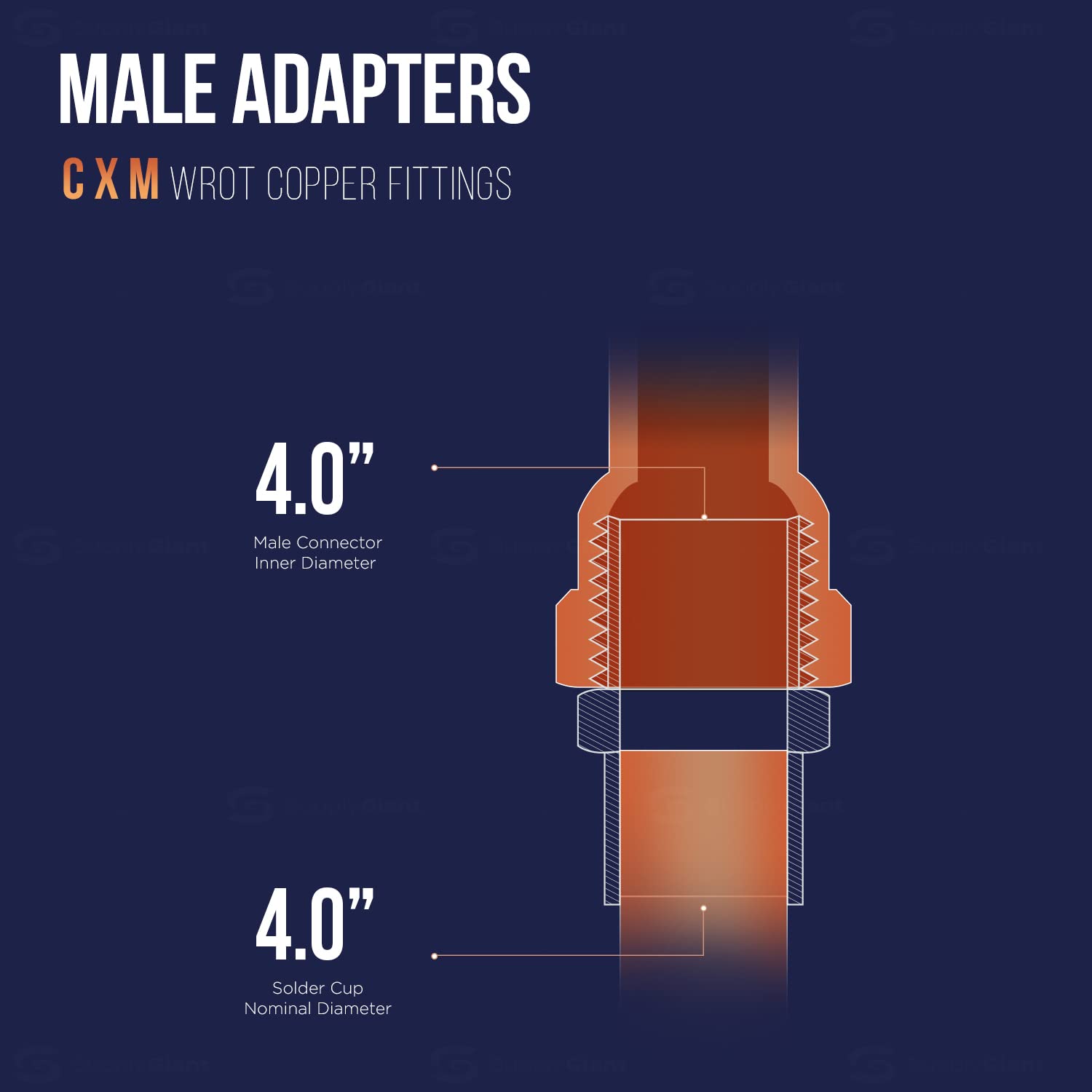 Snapklik.com : Supply Giant DDNA0400-5 Male Adapter Fitting Sweat X MIP ...