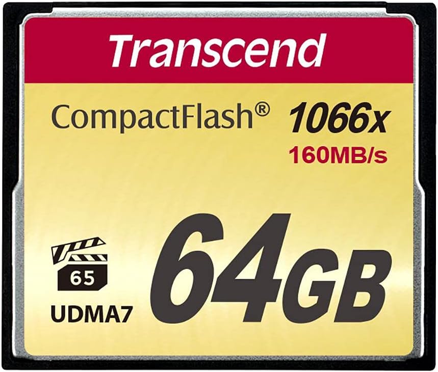 Amazon.com: Transcend 64GB CompactFlash Memory Card 1000x (TS64GCF1000 ...