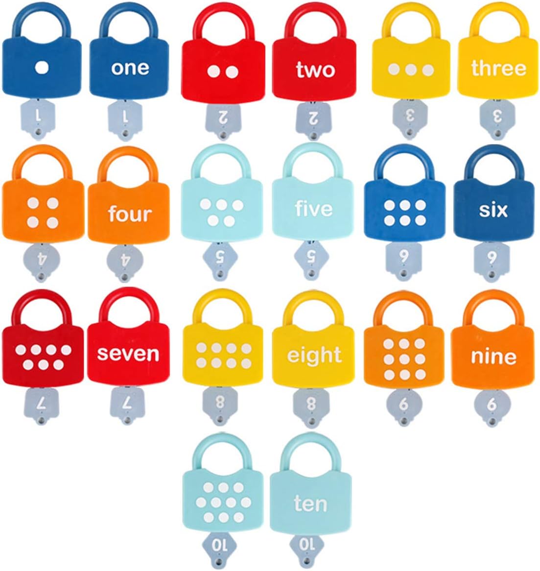 Amazon.com: Kids Learning Locks with Keys, 123 Dots Numbers Matching ...