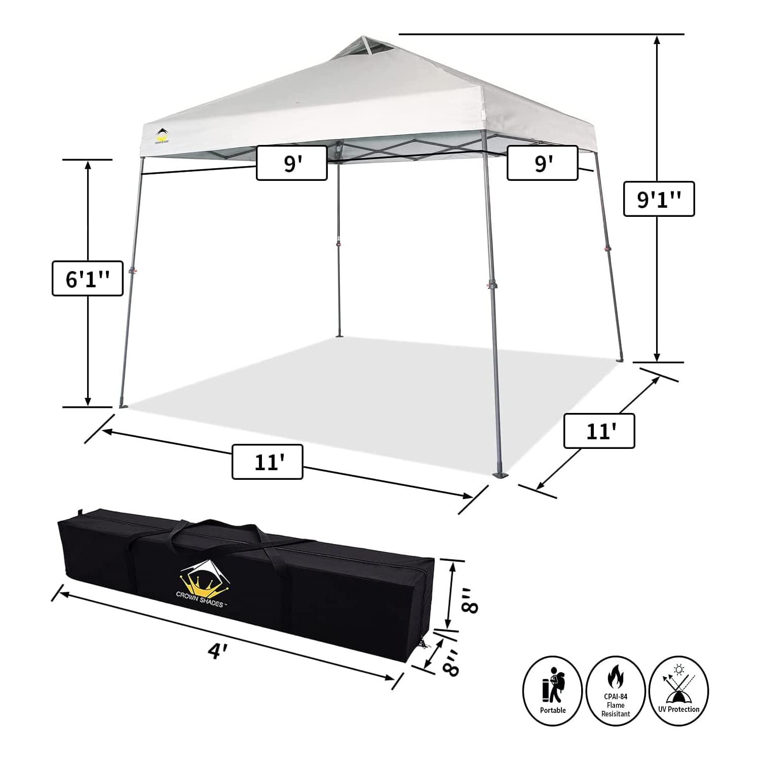 Snapklik.com : Crown Shades 11 Feet Base Telescoping Slant Leg Outdoor ...