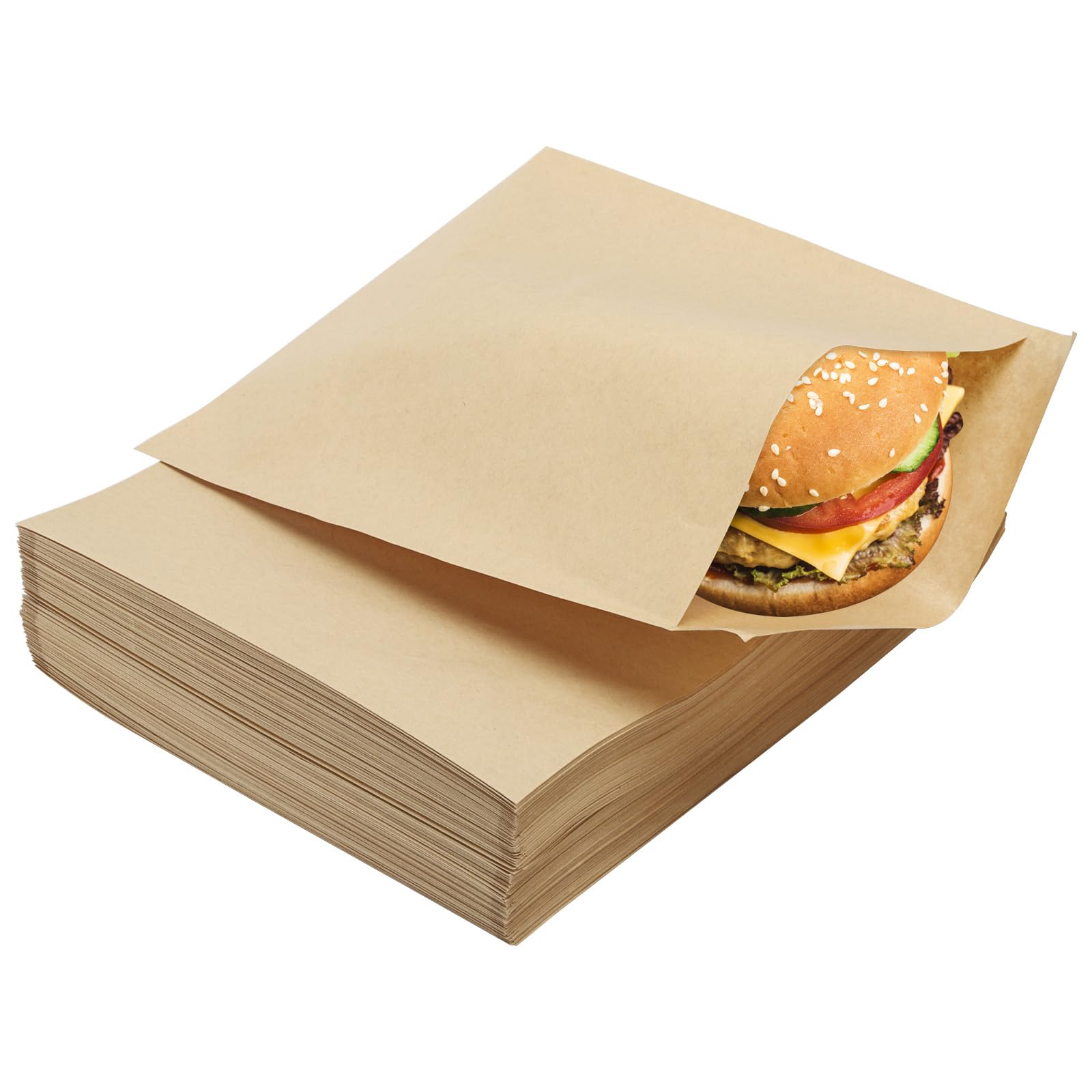 Amazon.com: 200 Pack Kraft Paper Sandwich Bags 7.9 x 8.6 Inch ...