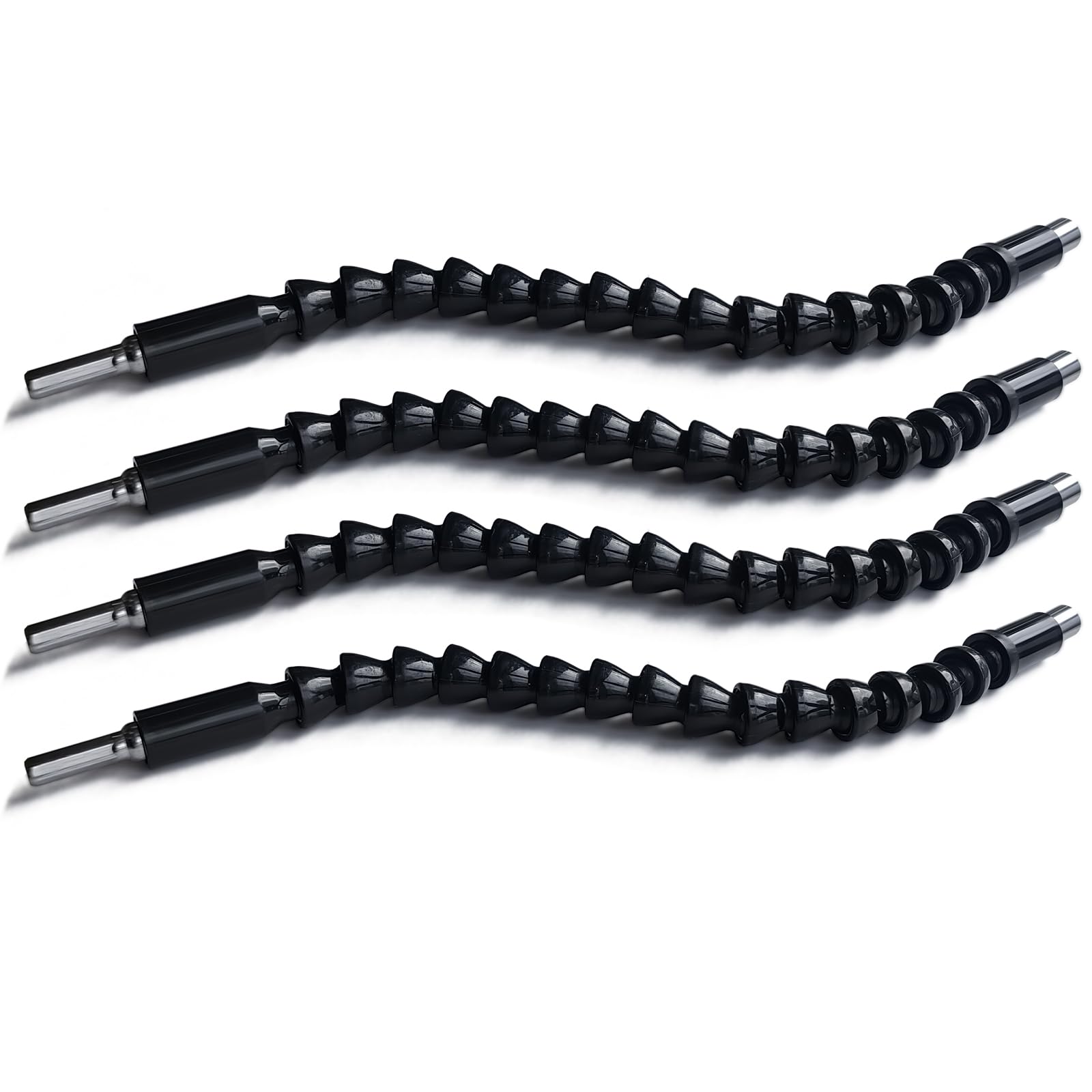 Reggory 4 Pack Flexible Drill Bit Extension, 11.6 inch Super Bit Drill Extension, Bendable ...