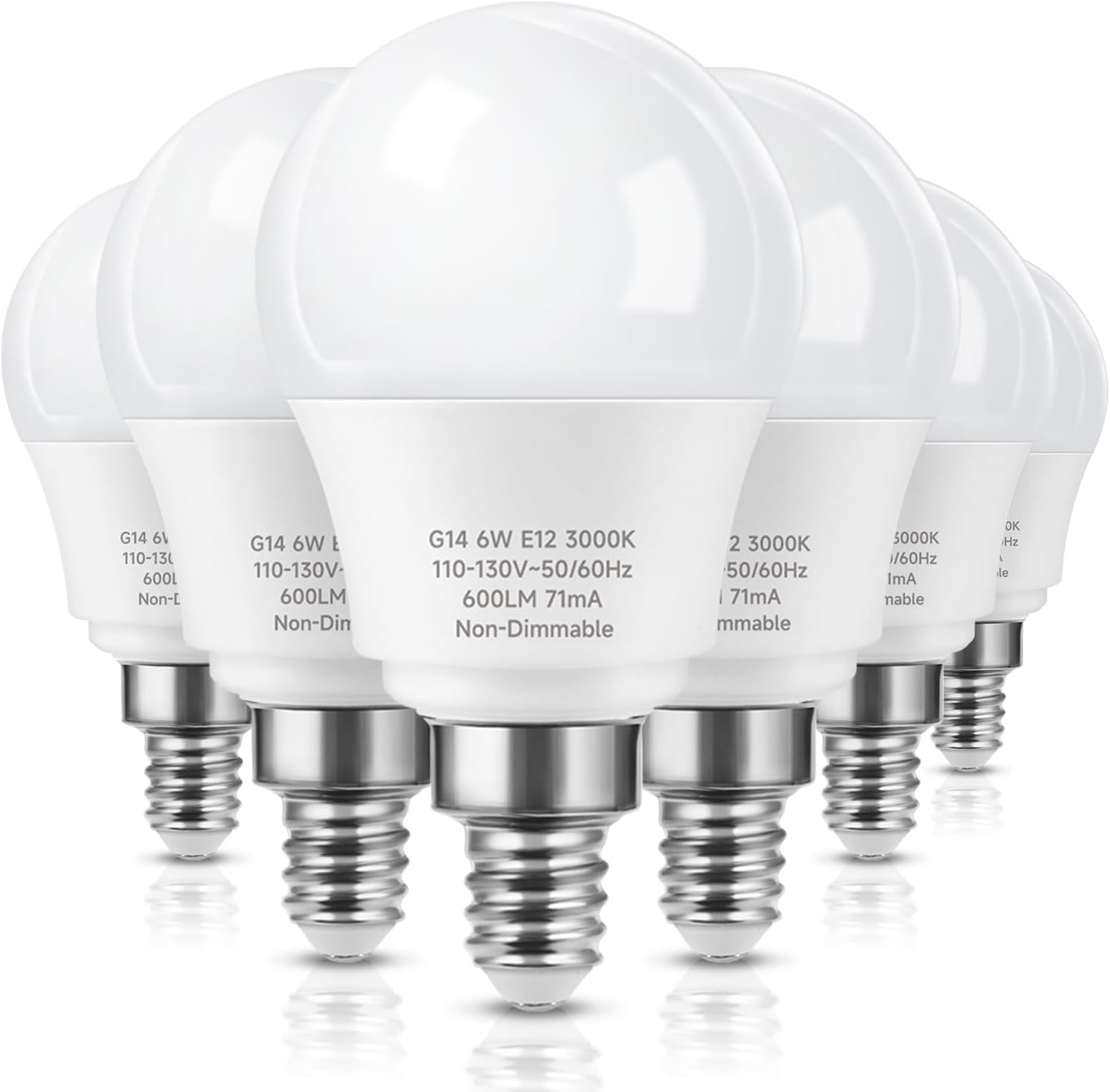 Marxlait 4 Pack E12 Ceiling Fan Light Bulbs, 60W Equivalent, Natural ...