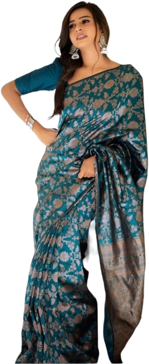 SAREE SILK HOUSE Sarees for Women Banarasi Kanjivaram Silk Woven Sari ...