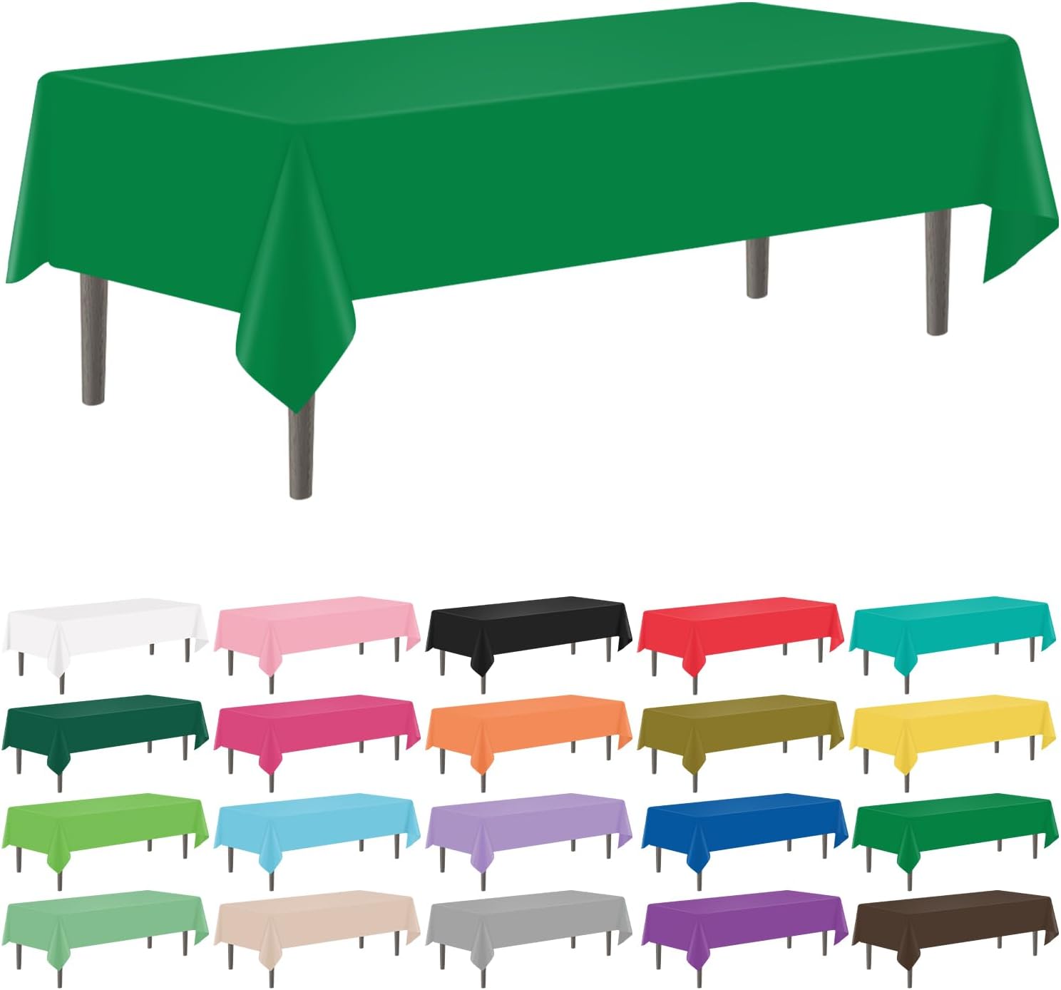 Amazon.com: Pureegg Plastic Table Cloth - 20 Packs, Decorative Table ...