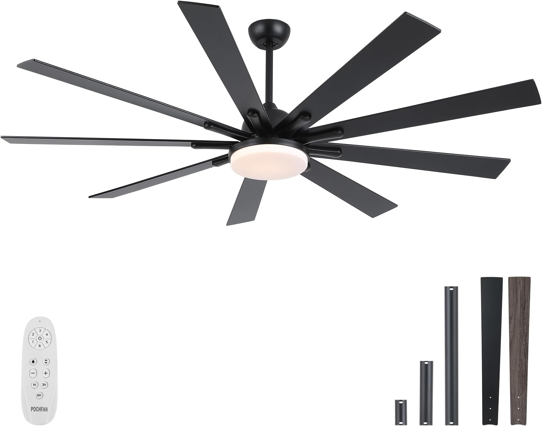 Amazon.com: ocioc 72 inch Modern Ceiling Fans with Lights and Remote, 6 ...
