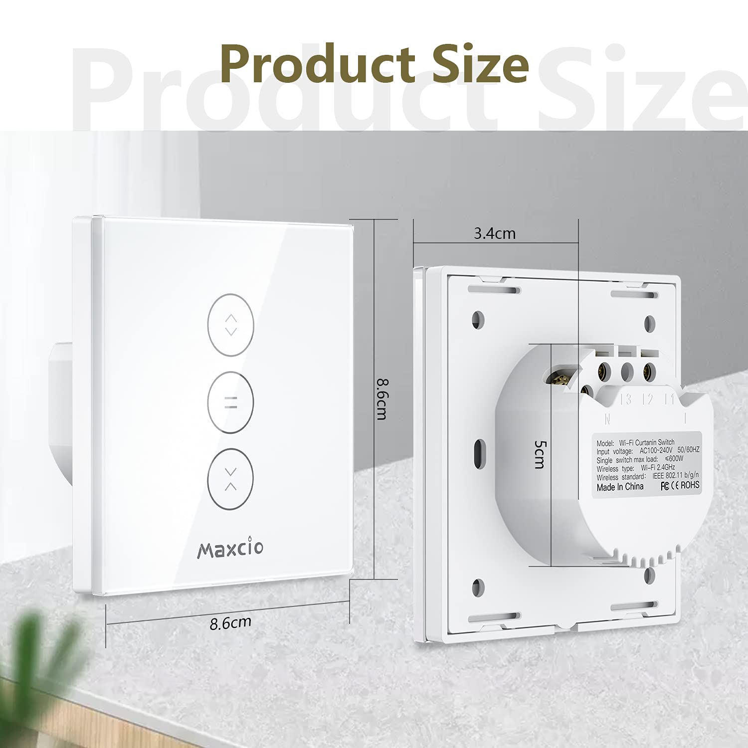 Smart Shutter Switch, Maxcio WiFi Roller Shutter Switch Compatible with ...