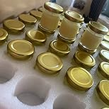 Amazon.com: Encheng 1.5oz Mini Glass Jars Bulk Set of 70,Round Small 45ml Honey Jars with Golden ...
