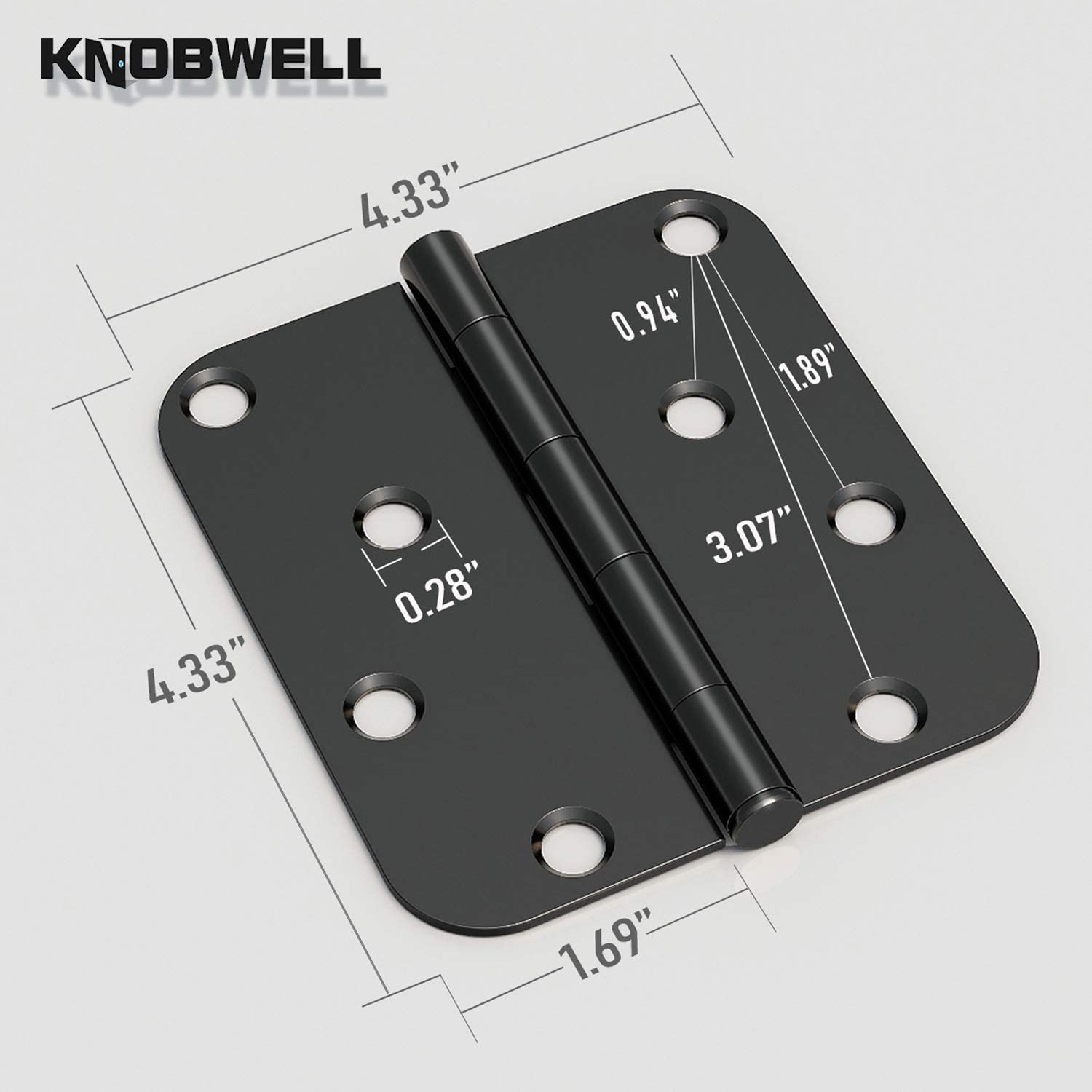Snapklik.com : 15 Pack 4 Inch Interior Door Hinges Black Door Hinges 4 X 4 Square Round Corners ...