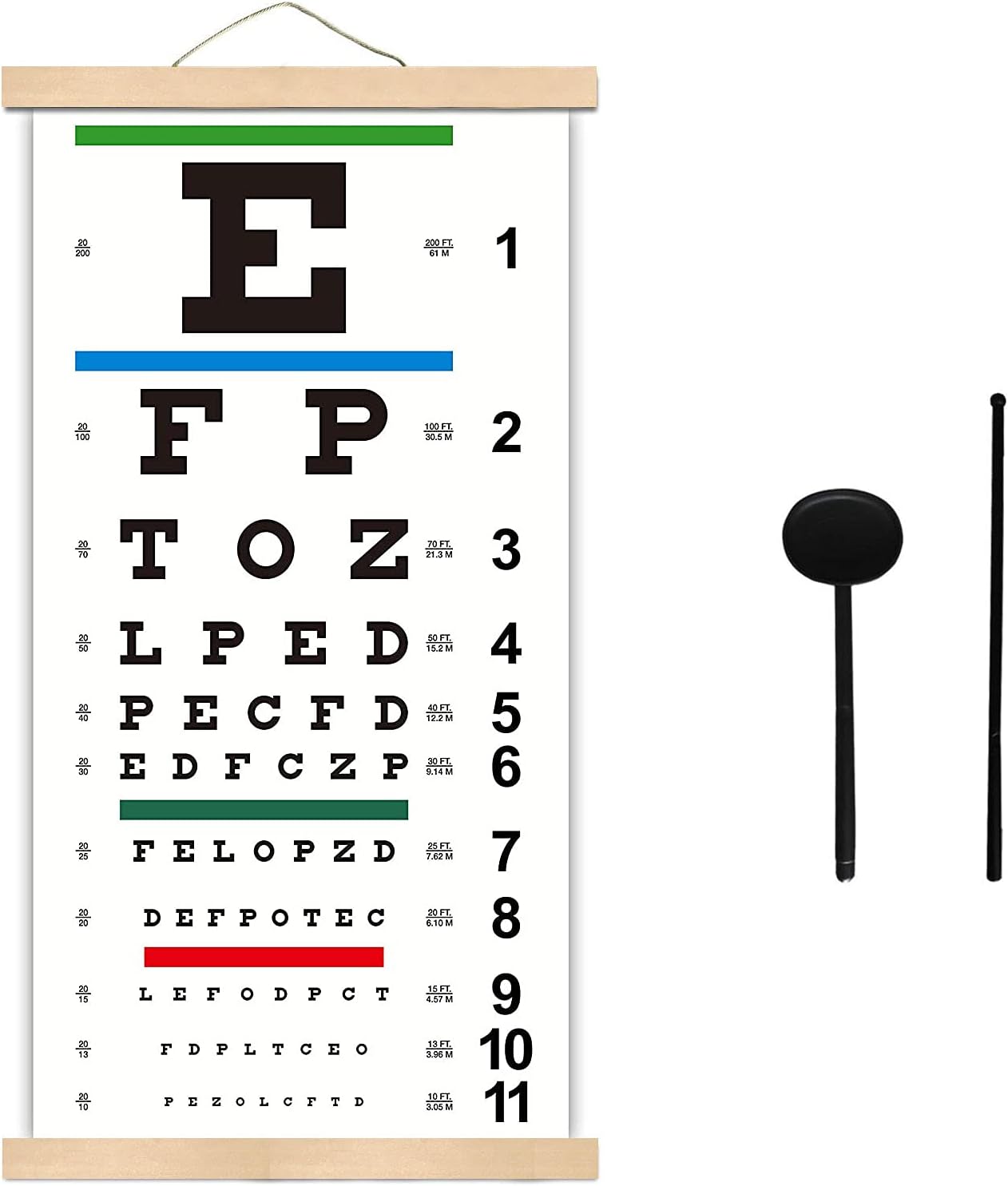 Amazon.com: Eye Exam Chart Vision Eye Test Chart Snellen Eye Charts for ...