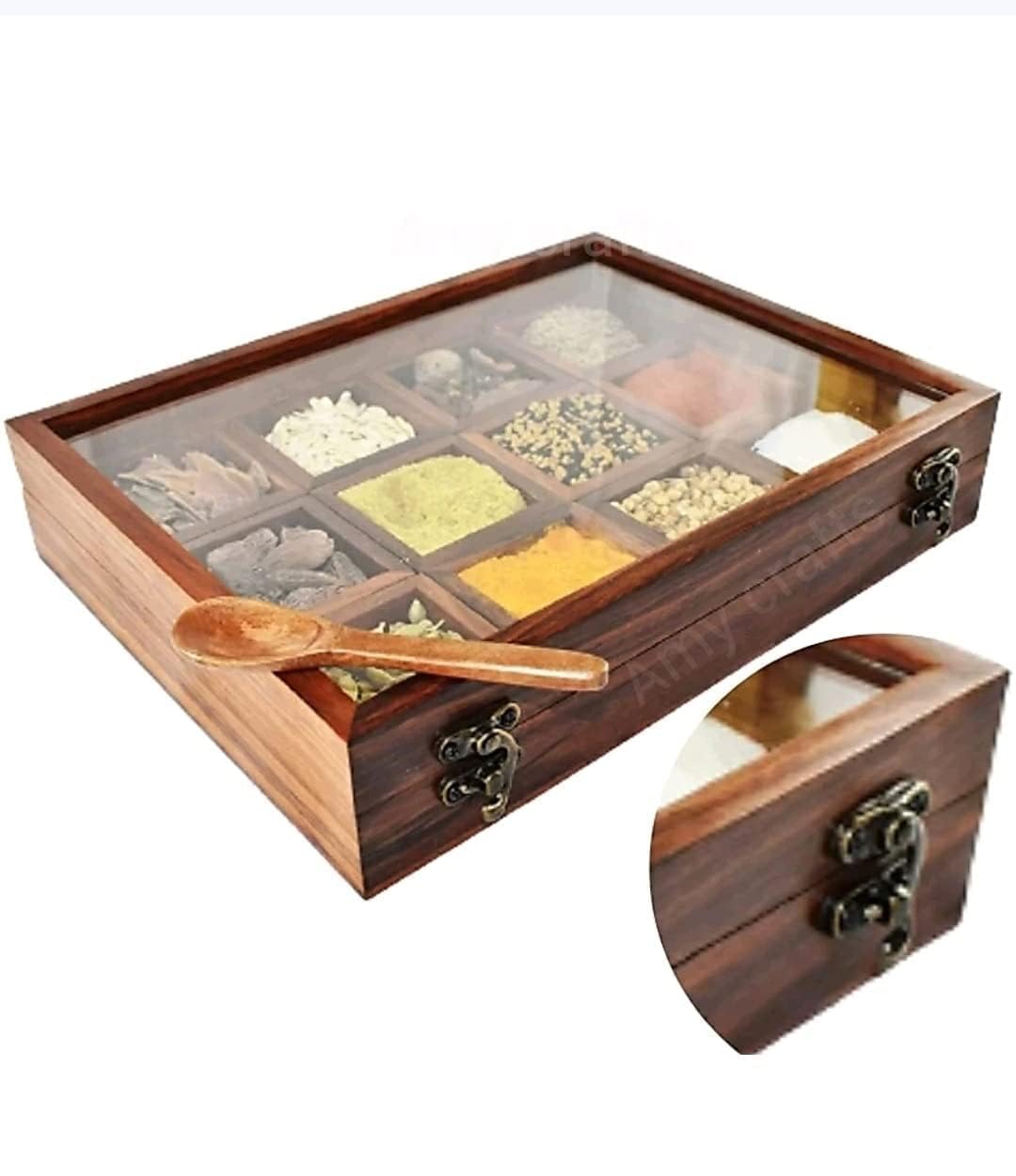 Buy KARAFT WILA "Twelve Blends Spice Box with 12 Containers & Spoon in ...