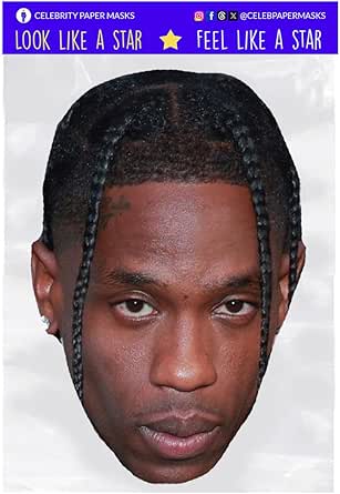 Amazon.com: Travis Scott Mask Celebrity Face Masks Singer With Elastic ...