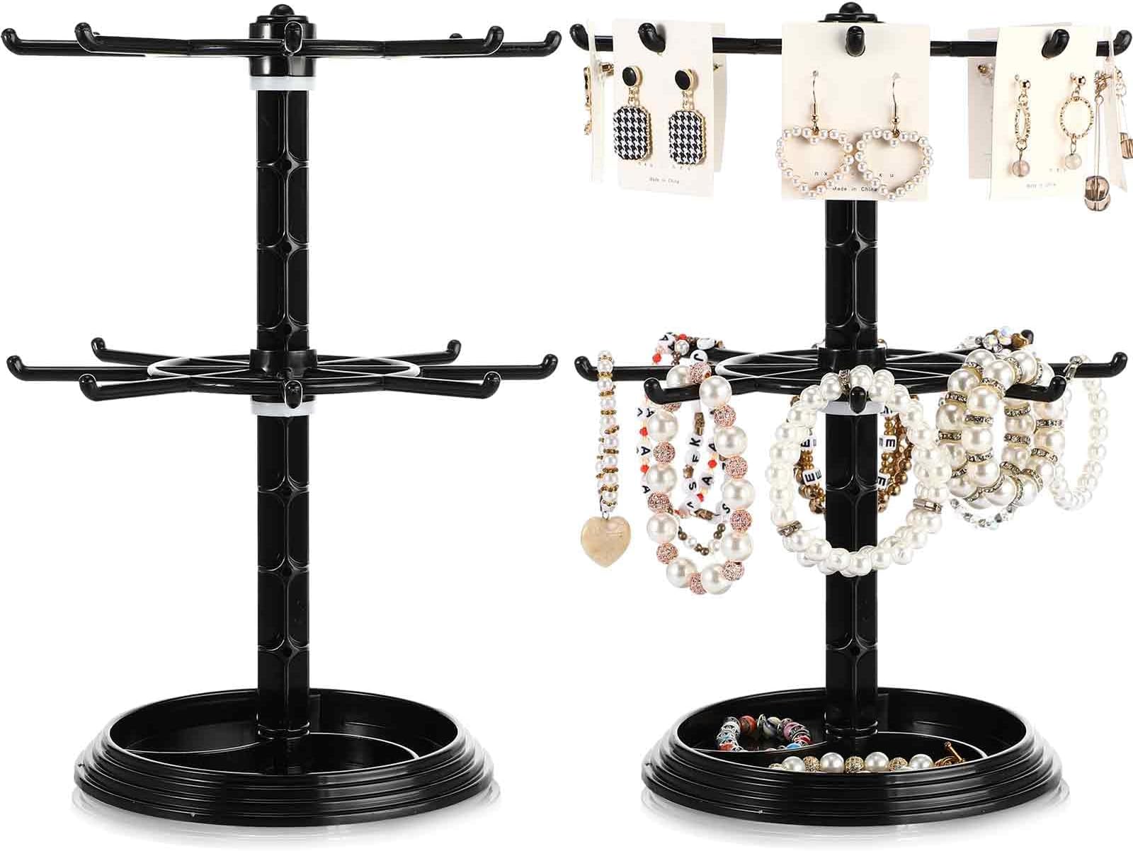 Amazon.com: Two Counter Top Spinner Display Stand Jewelry Rotating ...
