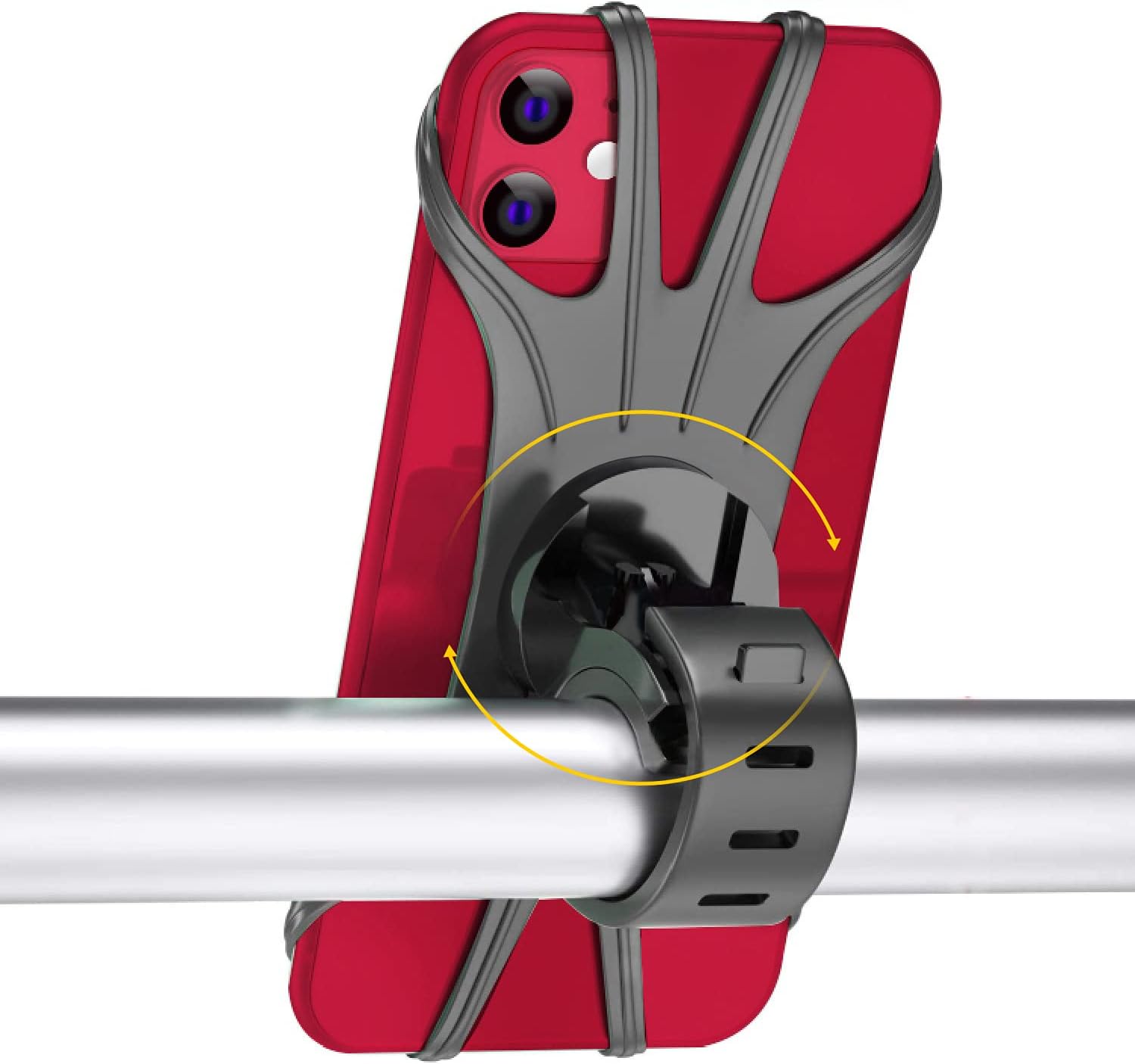 TAIYUNWEI Bike Phone Holder, 360° Rotate&Adjustable Silicone Phone ...