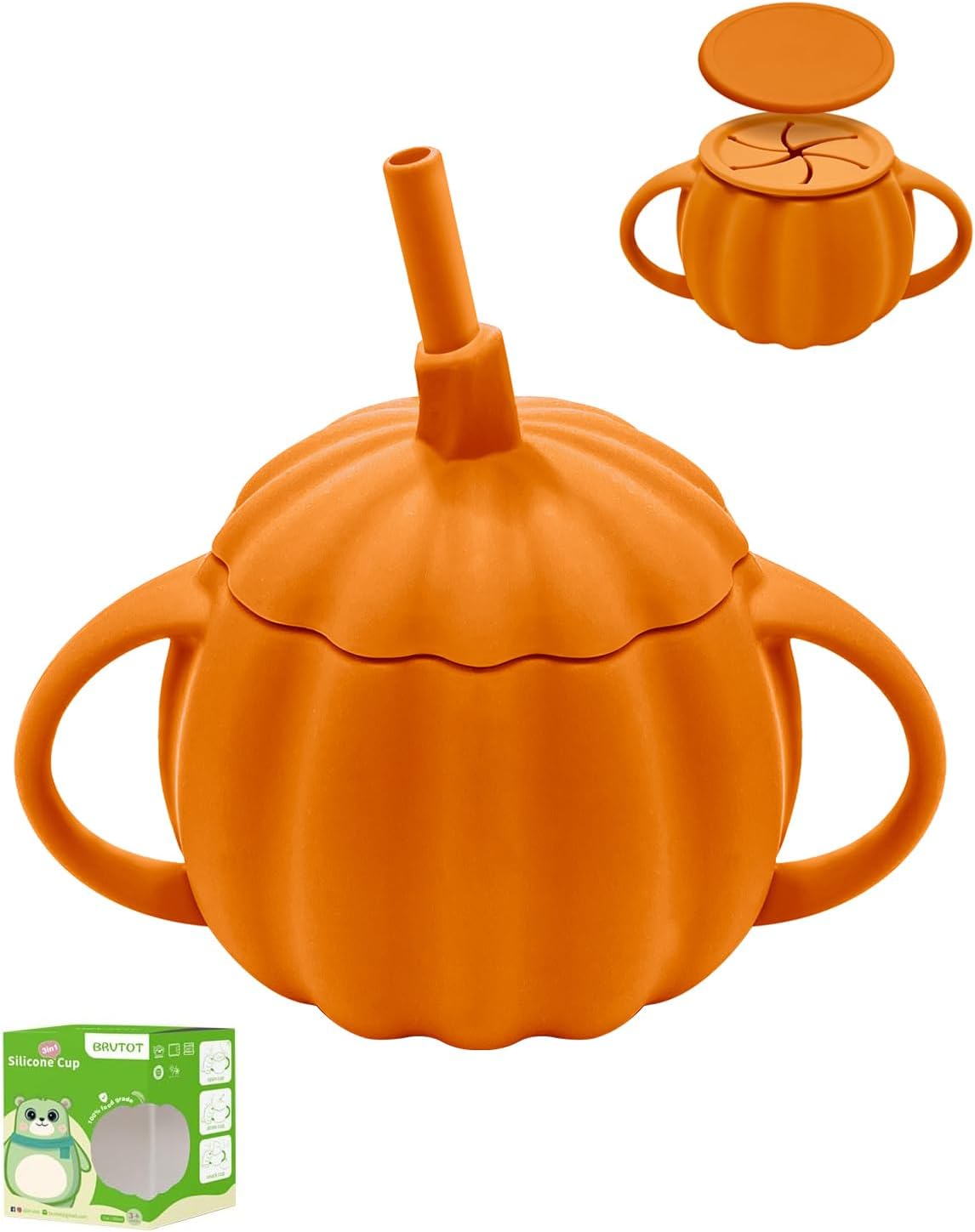 Amazon.com: BRVTOT 3 in 1 Baby Toddler Straw Cup Replaceable Tops-Snack ...