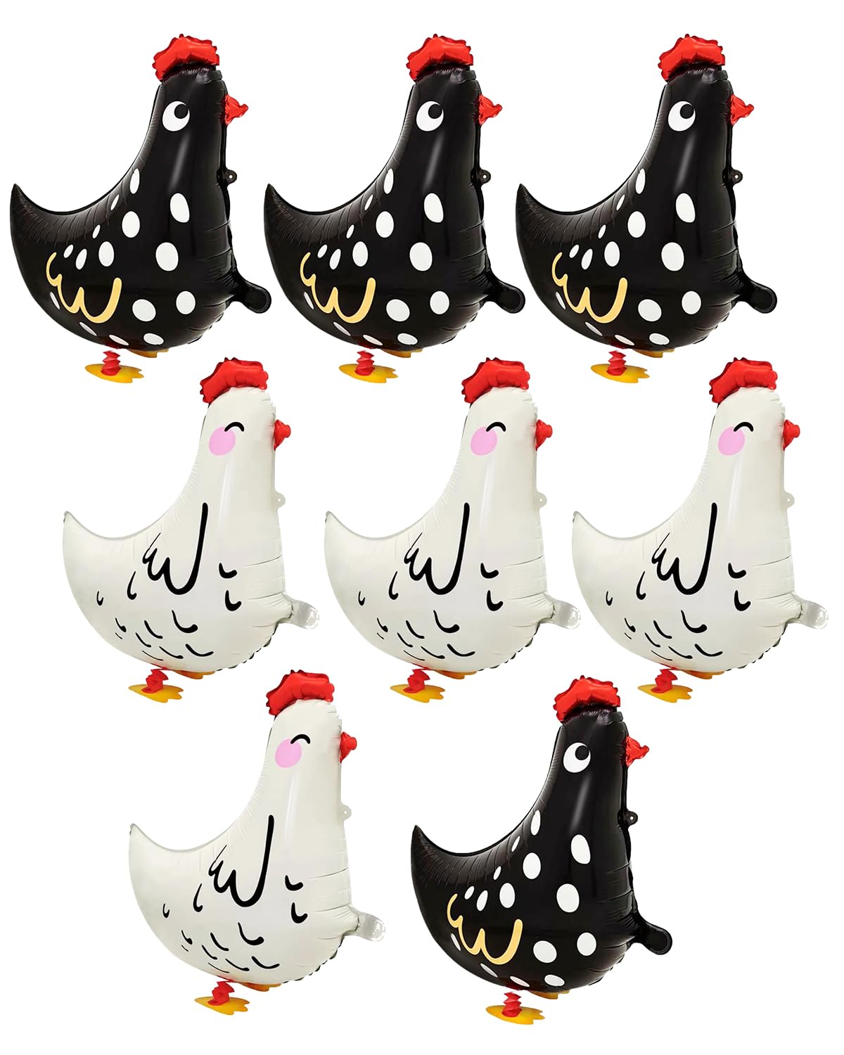Amazon.com: OWMOSYX 8 PCS Walking Chicken Balloons Aluminum Foil Pet ...