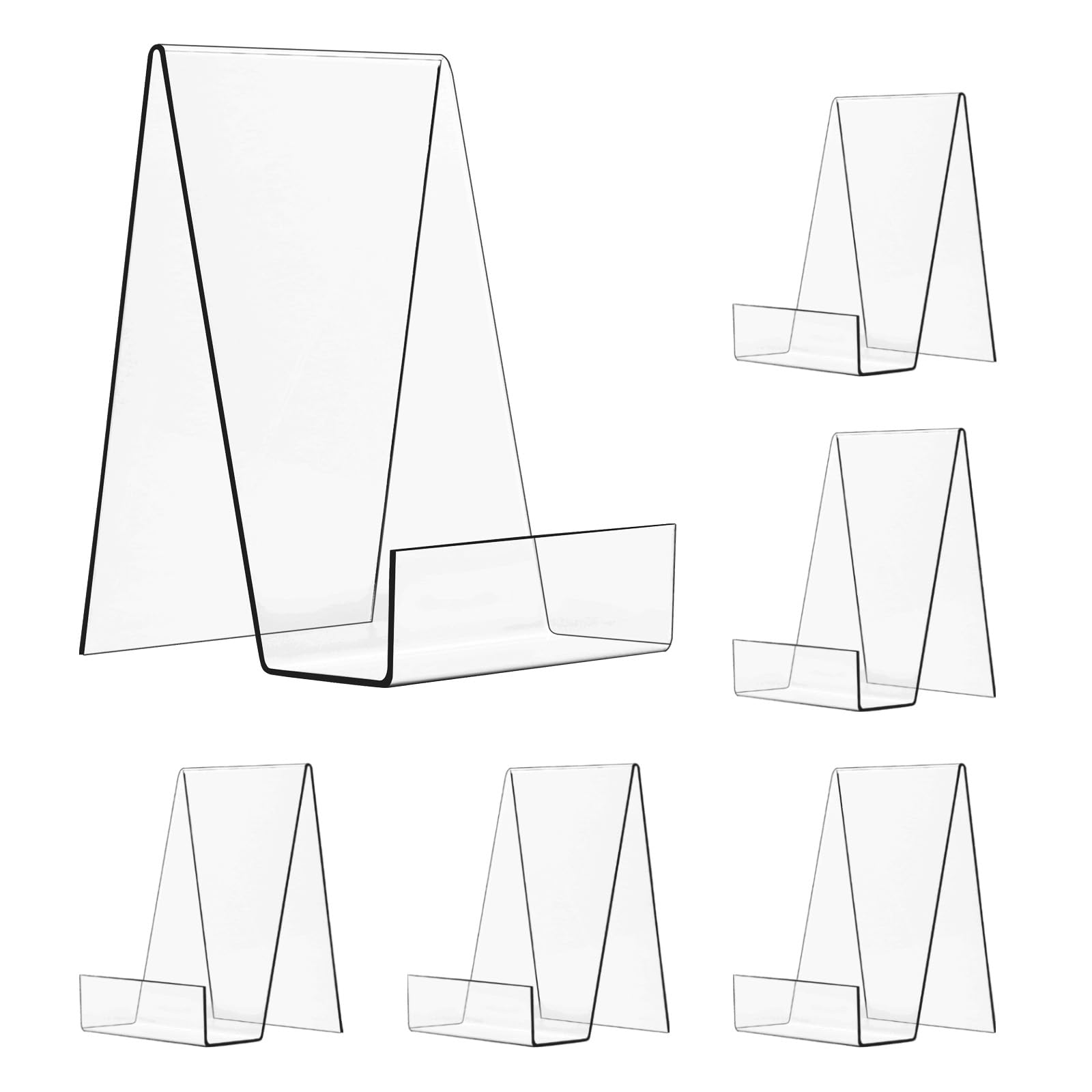 Amazon.com : 6 Pack Acrylic Book Stand, Clear Book Display Holder, Book ...