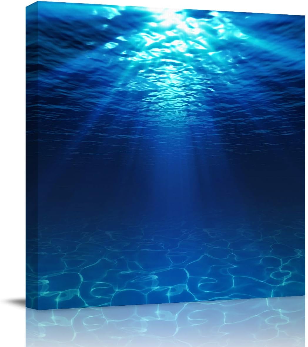 Amazon.com: Ocean Seabed Canvas Wall Art Framed Gallery Wall Decor ...