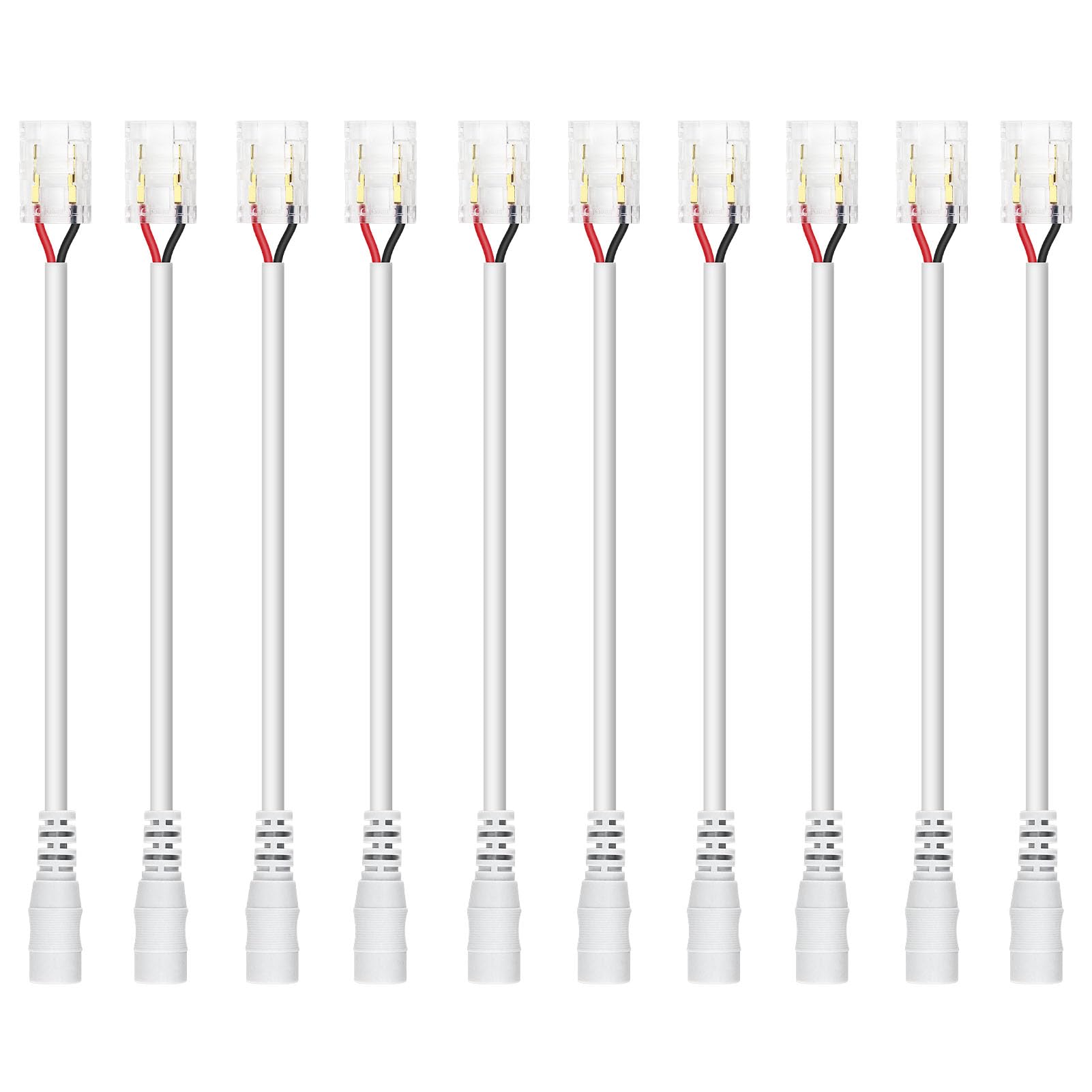 LightingWill LED Connectors 2Pin 8mm, 10 PCS DC Female Plug Connector ...