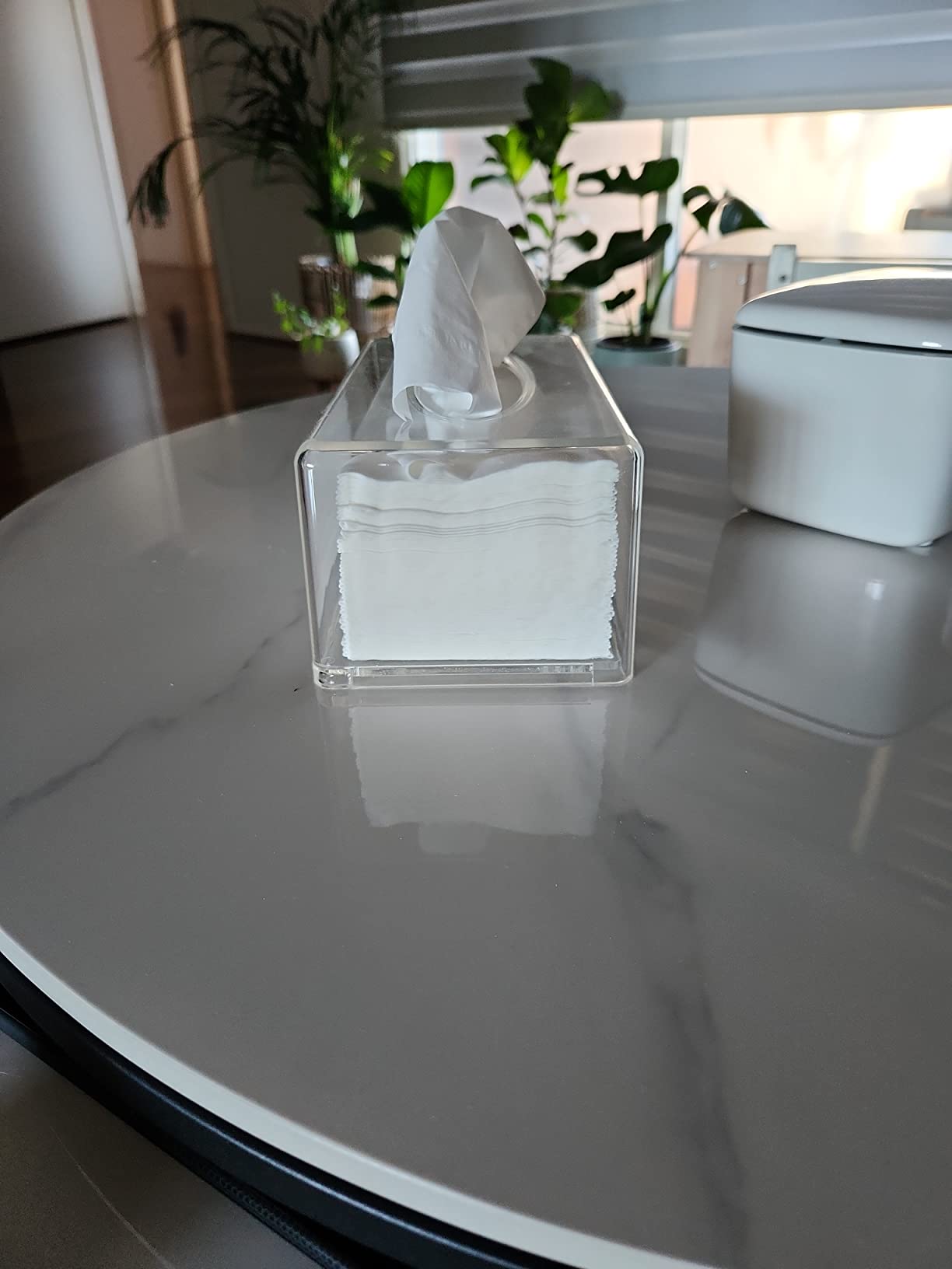 Tissue Box Transparent Acrylic Facial Tissue Dispenser Box Cover Holder ...