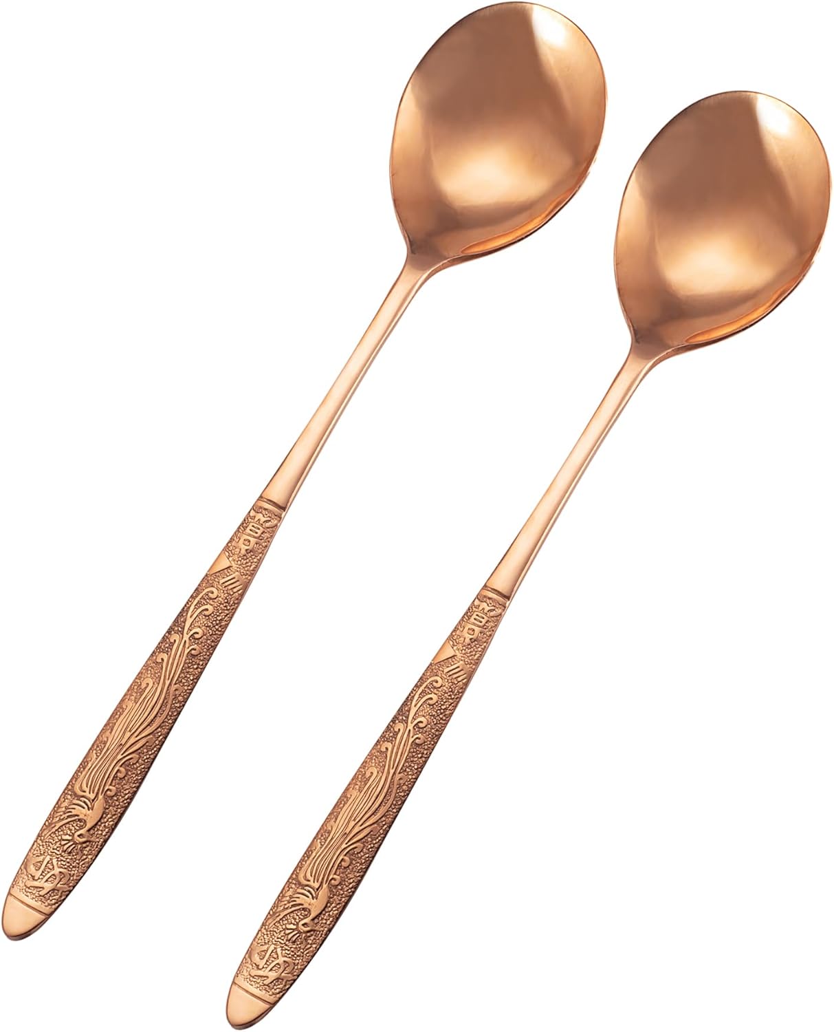 Amazon.com: Wollet Pure Solid 99.9% Copper Spoon Tableware Classic ...