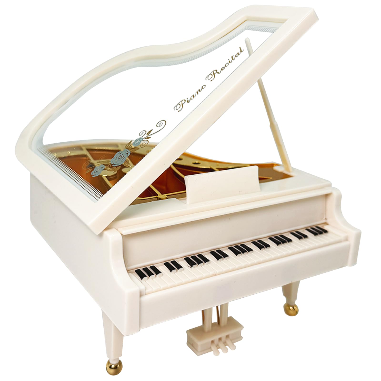 Amazon.com: Vyooxcy Piano Music Box, White Clockwork Mechanical Musical ...