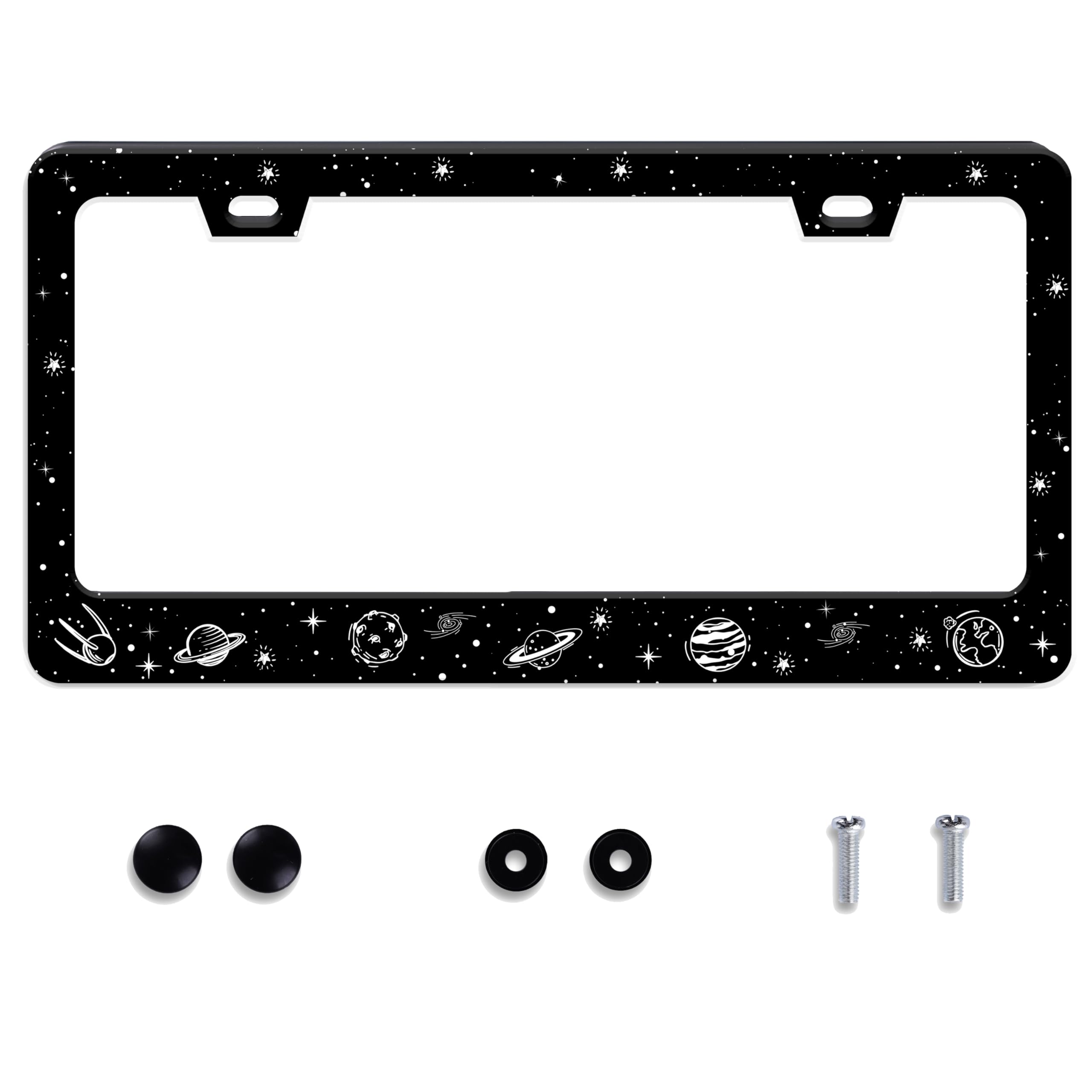 Amazon.com: Galaxy Planet License Plate Frame Universe Star Stainless ...