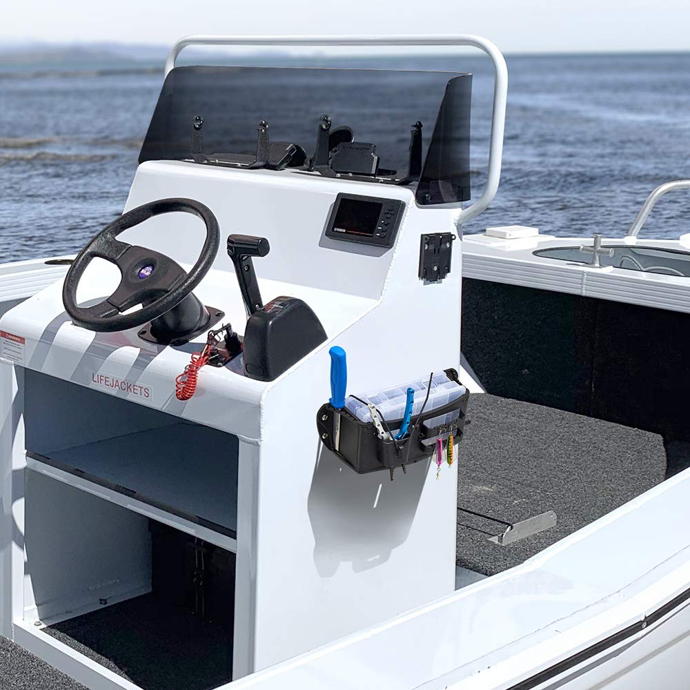Snapklik.com : RAILBLAZA Black Tackle Caddy Console Boat Organizer System