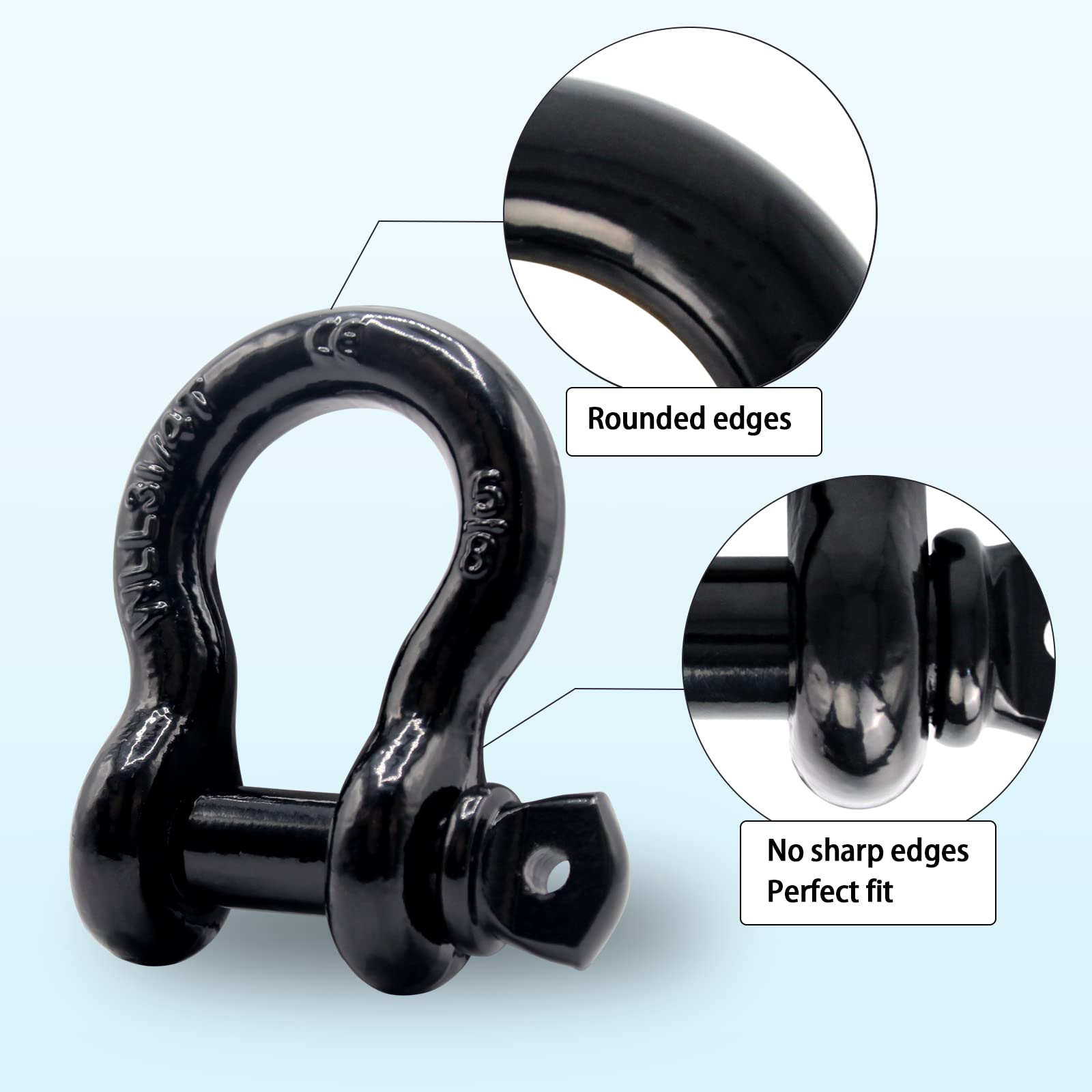 Snapklik.com : Towmavin D Ring Shackles 5/8" Shackles (4 Pack) 42 ...