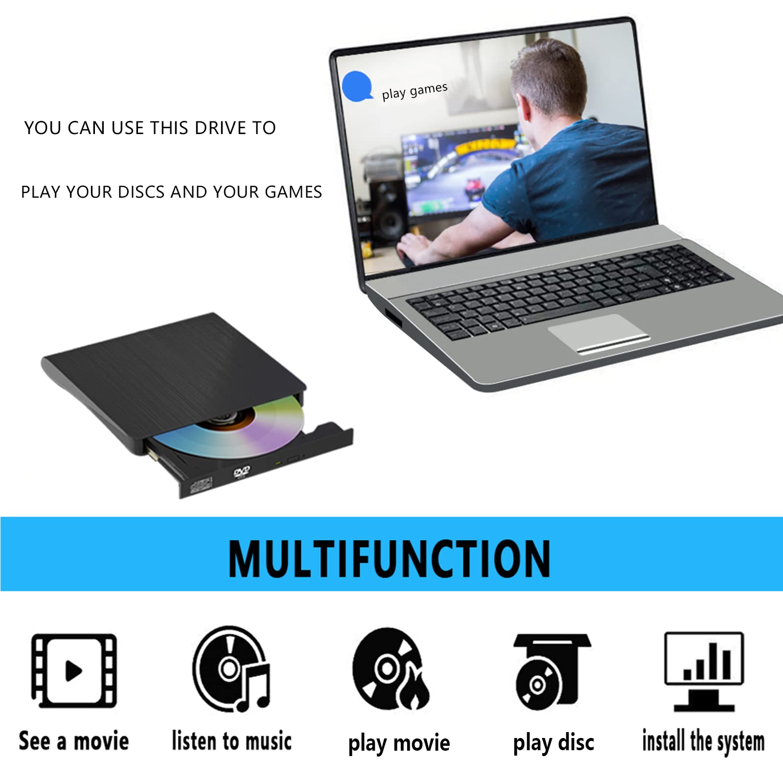 Snapklik.com : External CD Drive Portable Drive USB30 Portable Drive ...