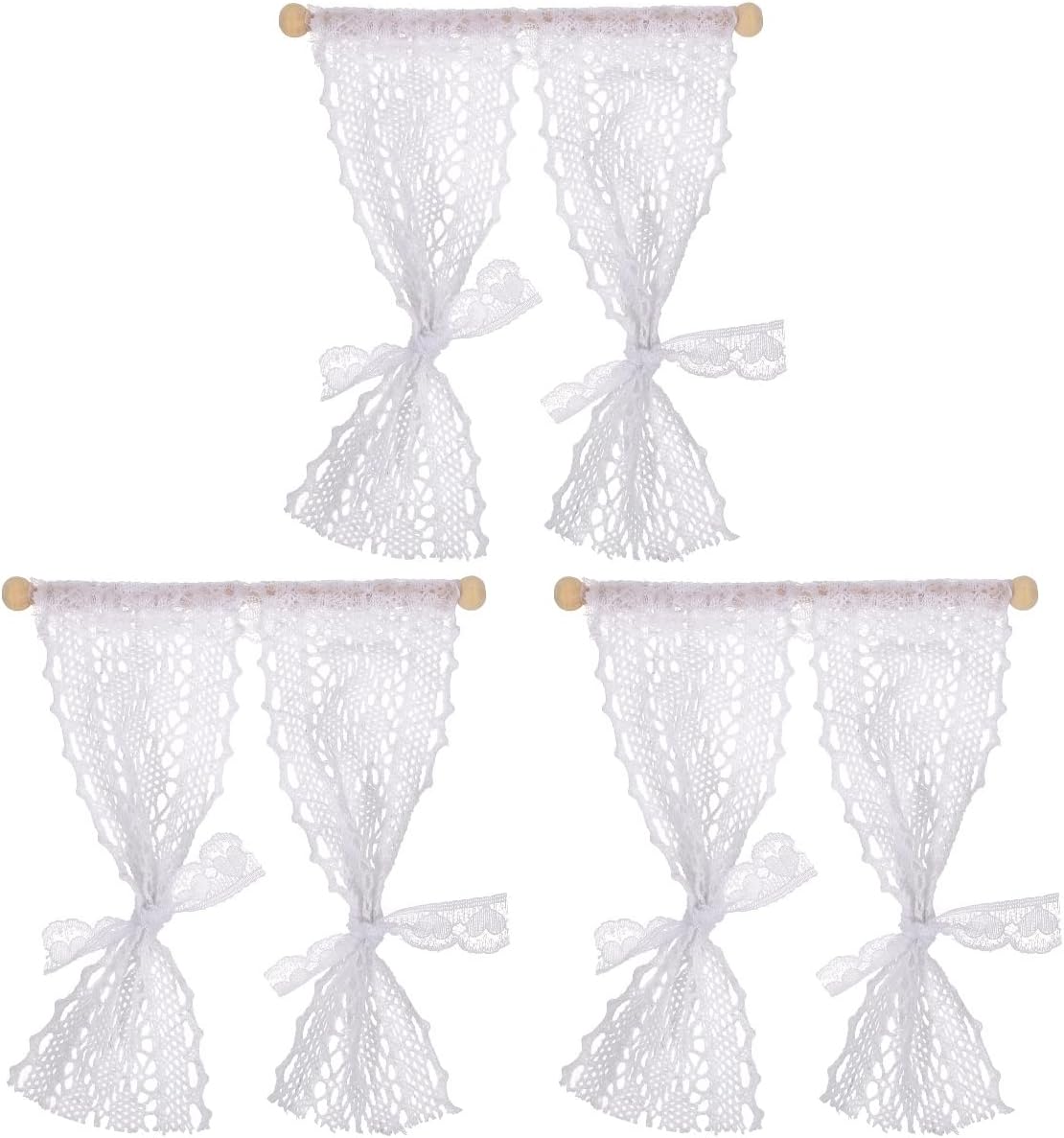 Amazon.com: Toyvian Miniature Lace Curtain for Dollhouse, Tiny House ...
