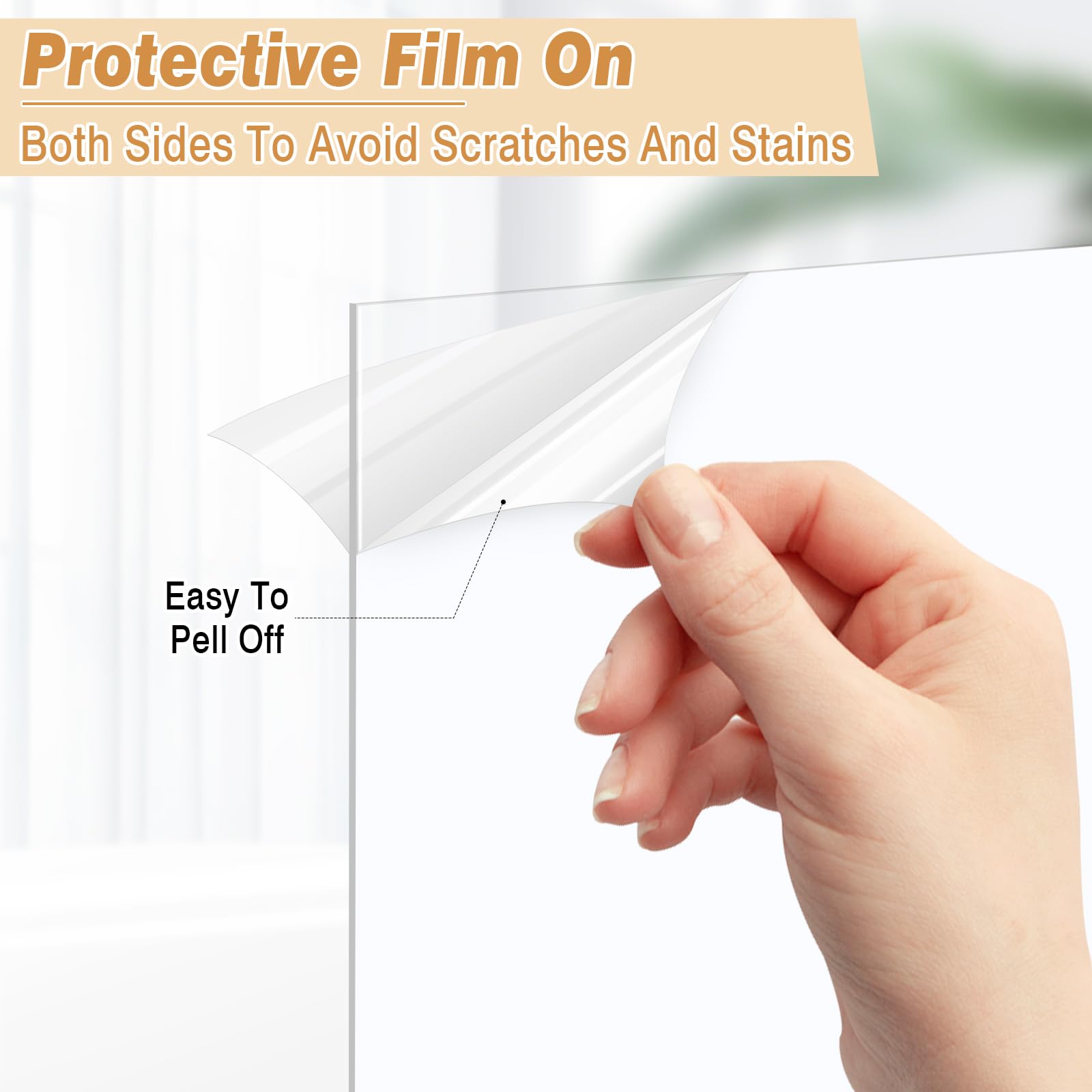 Clear Acrylic Plastic Sheets Transparent Acrylic Glass Sheet, A4, Pack