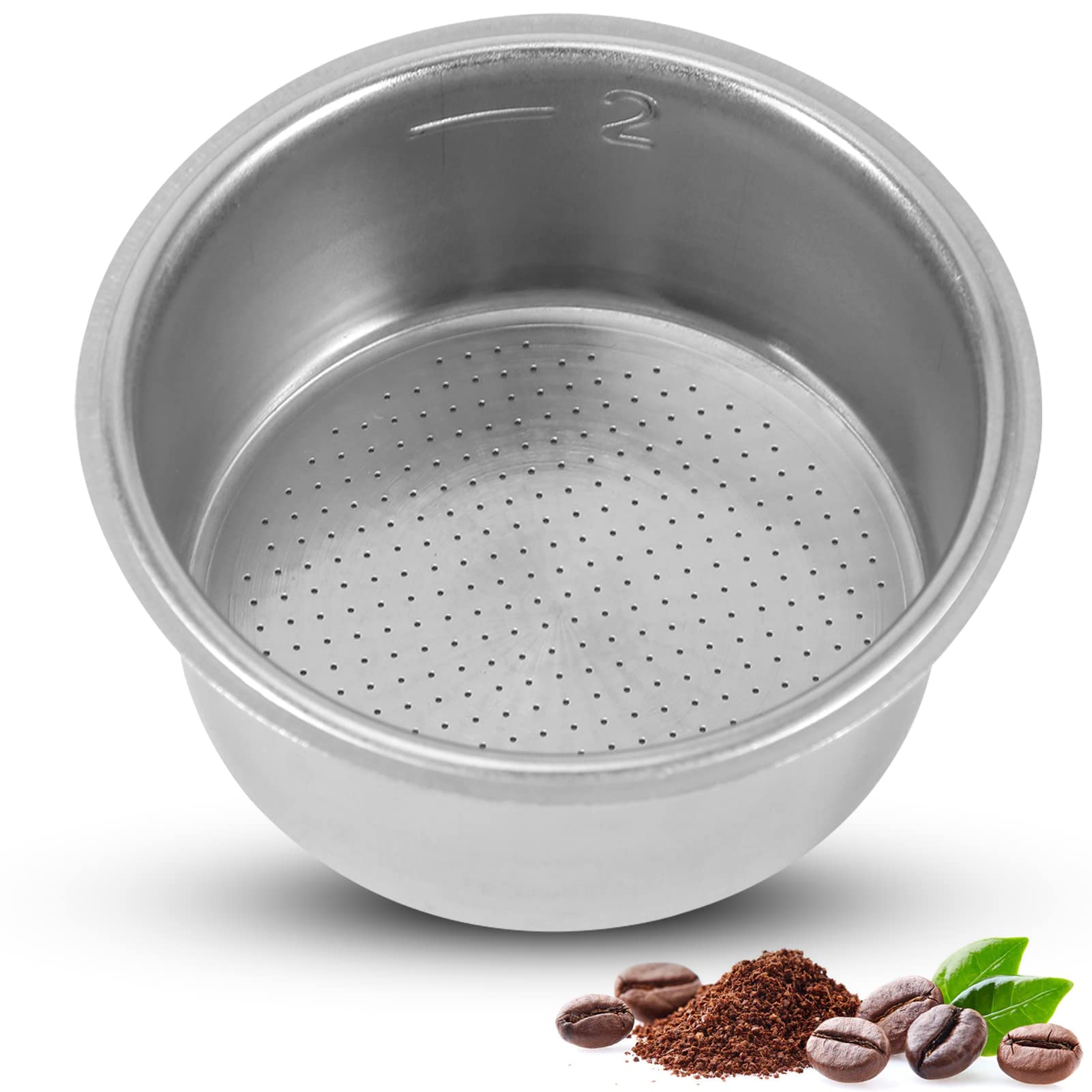 Amazon.com: 51mm 2 Cups Coffee Filter Basket, Reusable Stainless Steel ...