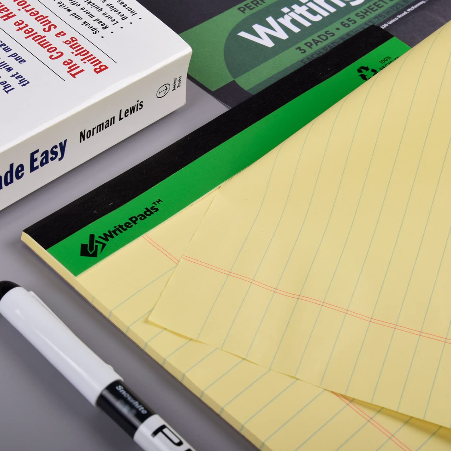 Snapklik.com : KAISA Yellow Legal Pads Writing Pads Recycled Paper 85 ...
