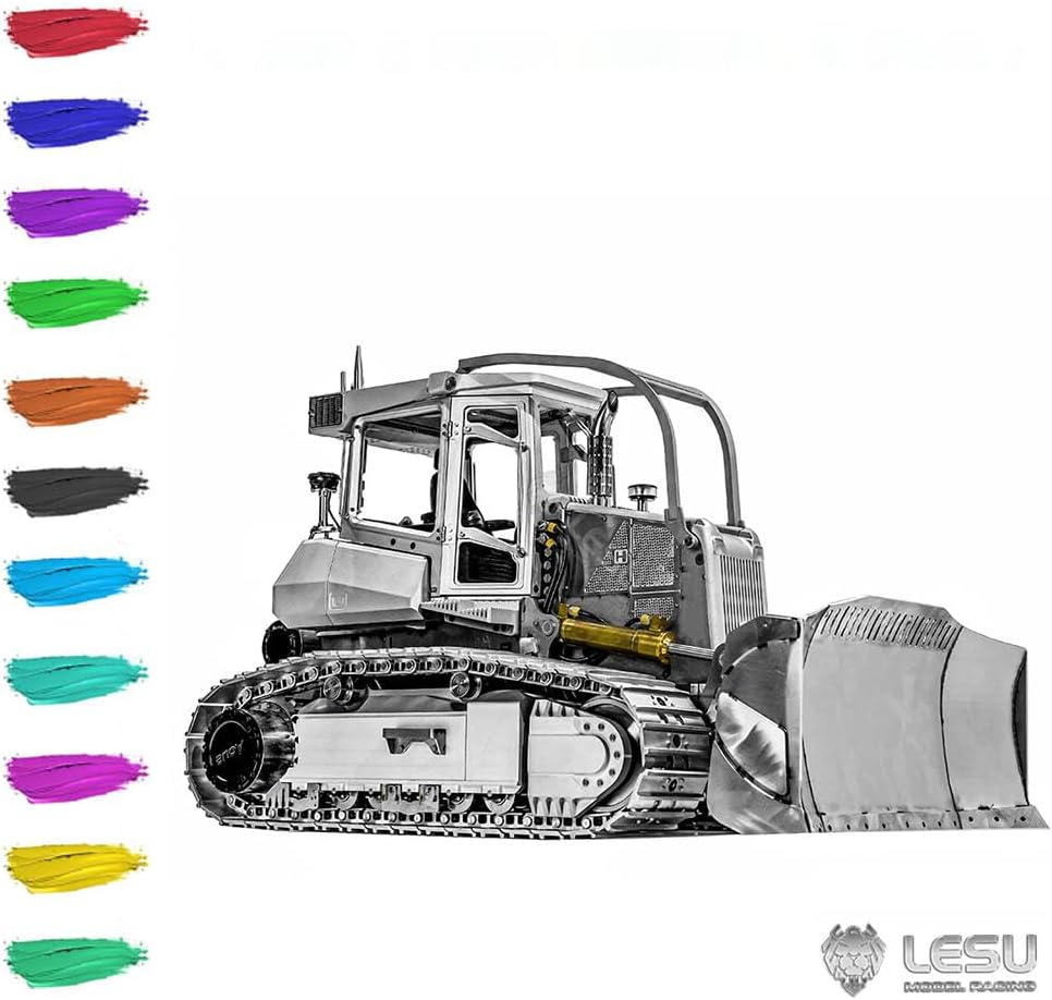 Amazon.com: LESU 1/14 RC Hydraulic Bulldozer for AOUE 850K Crawler Tracked Metal Unpainted ...