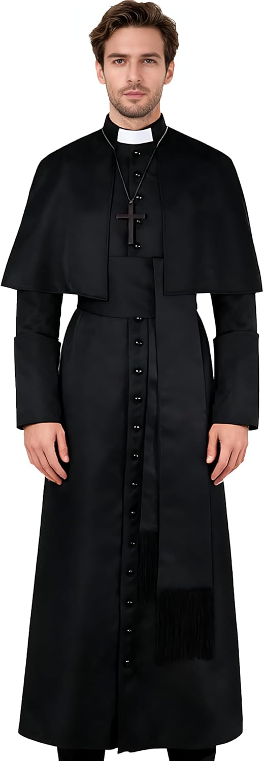 Amazon.com: Clergy Robe Priest Costume for Men,Medieval Praise Worship ...