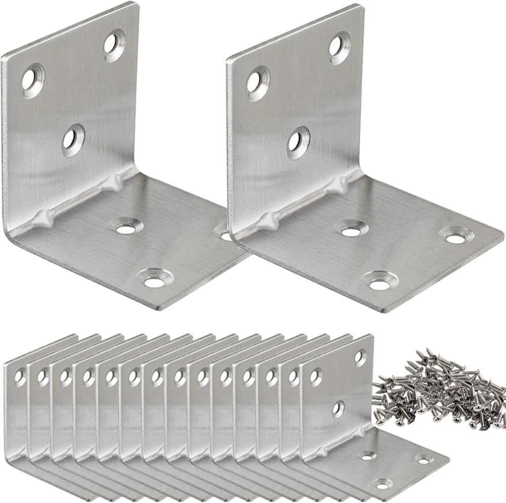 LOSYHU Angle Brackets Pack of 20, Heavy Duty Corner Bracket for Wood ...
