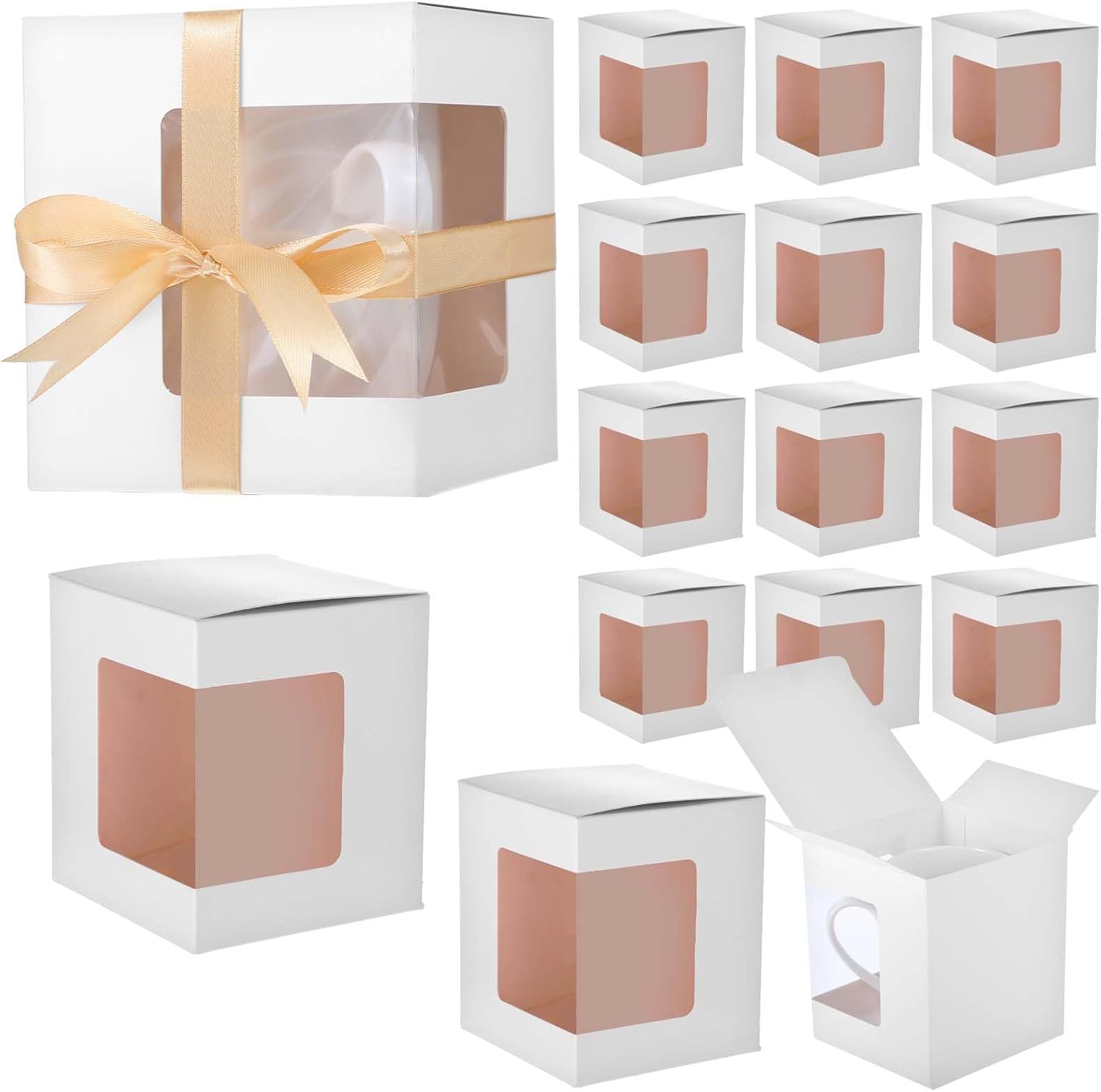 Amazon.com: 50 Pcs White Mug Boxes for Gifts, Coffee Mug Gift Box for ...
