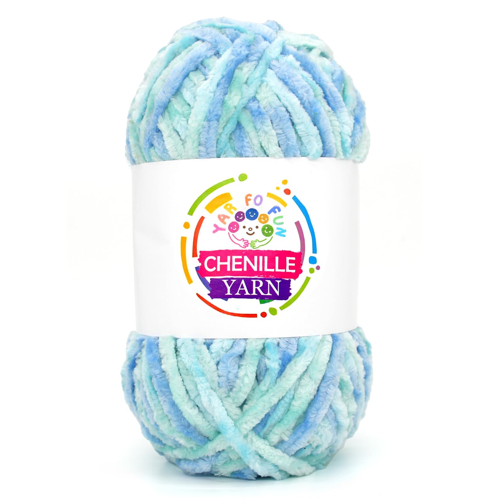 Amazon.com: 100g Velvet Chenille Yarn for Crocheting,Blue Gradient ...