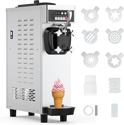 Amazon.com: VEVOR Commercial Ice Cream Machine, 10.6 QT/H Yield, 1000W ...