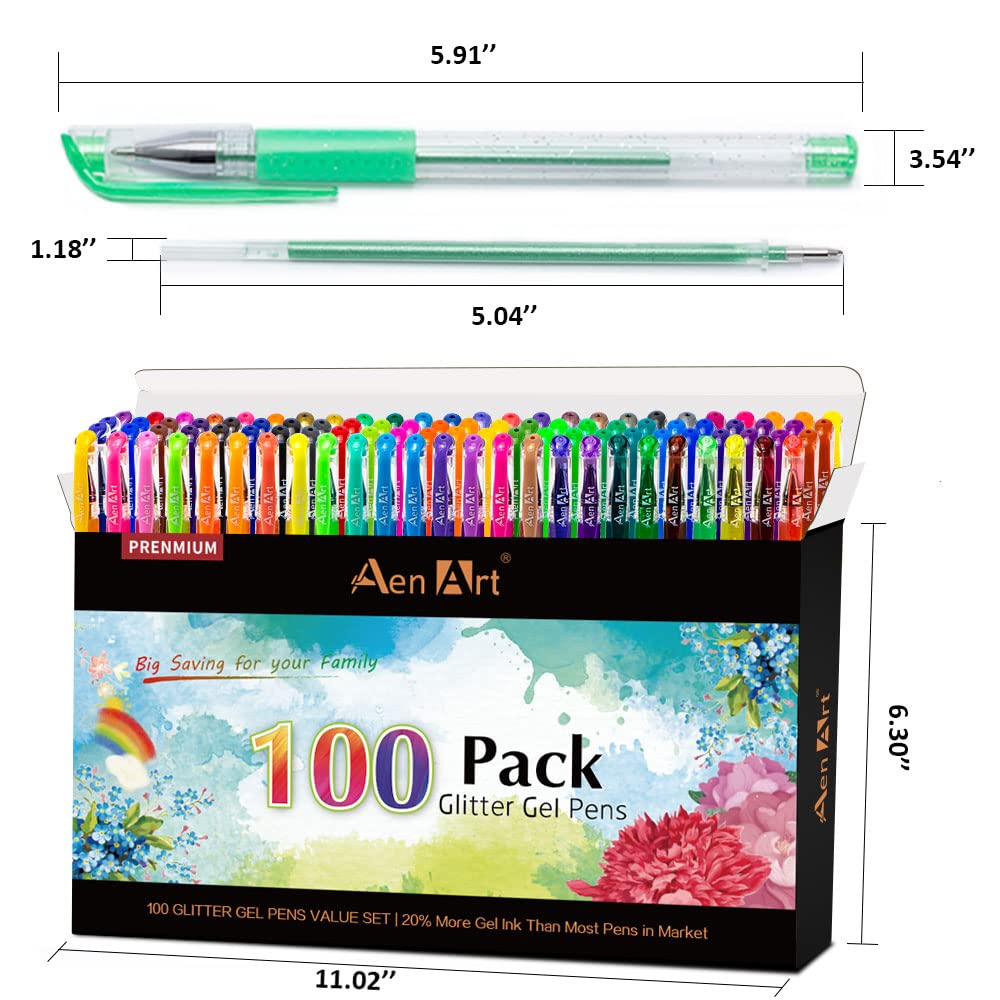 Buy Glitter Gel Pens, 100 Color Glitter Pen Set for Making Cards, 30% ...